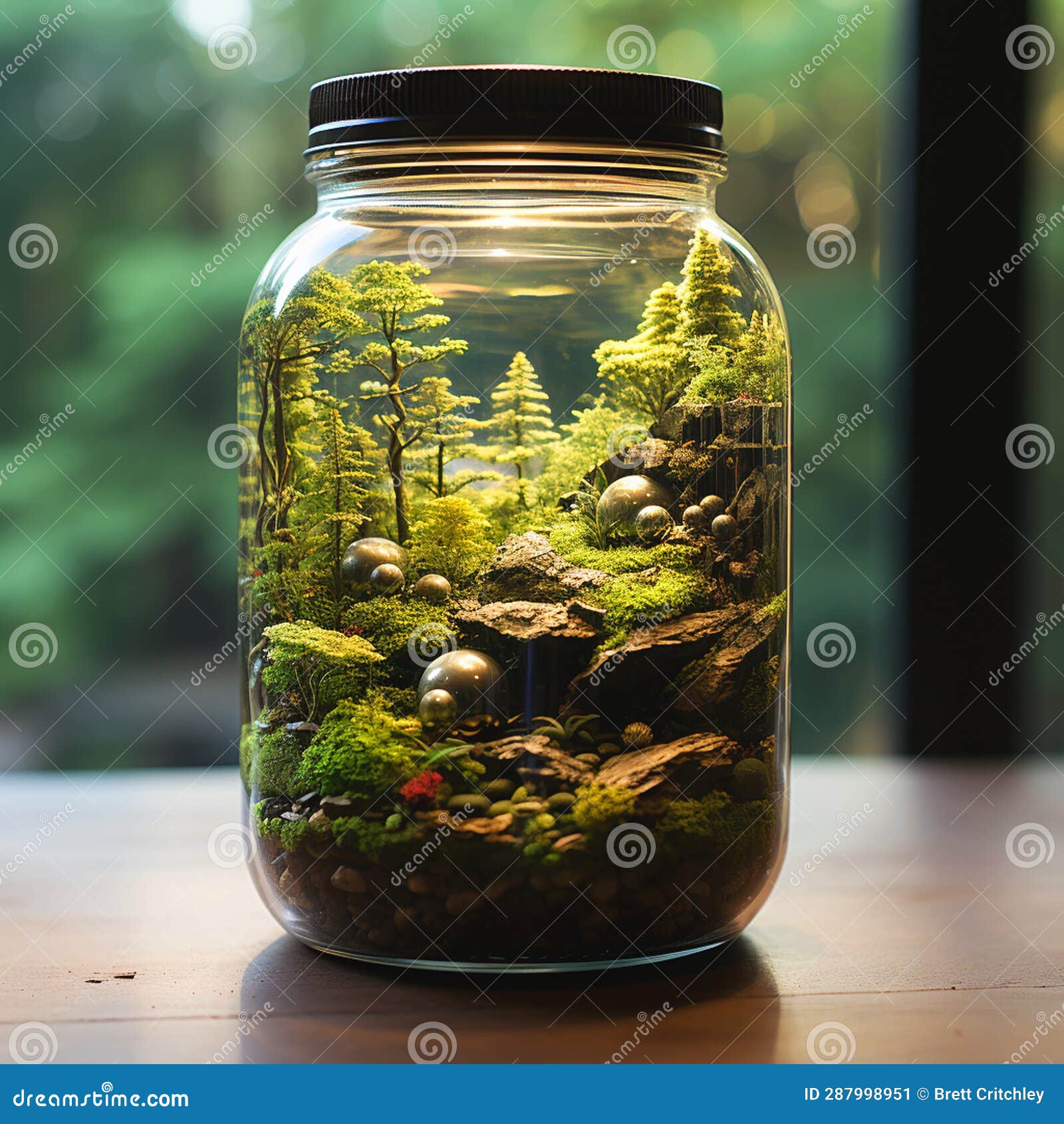 Natural World Environment Inside a Jar Stock Image - Image of liqueur ...