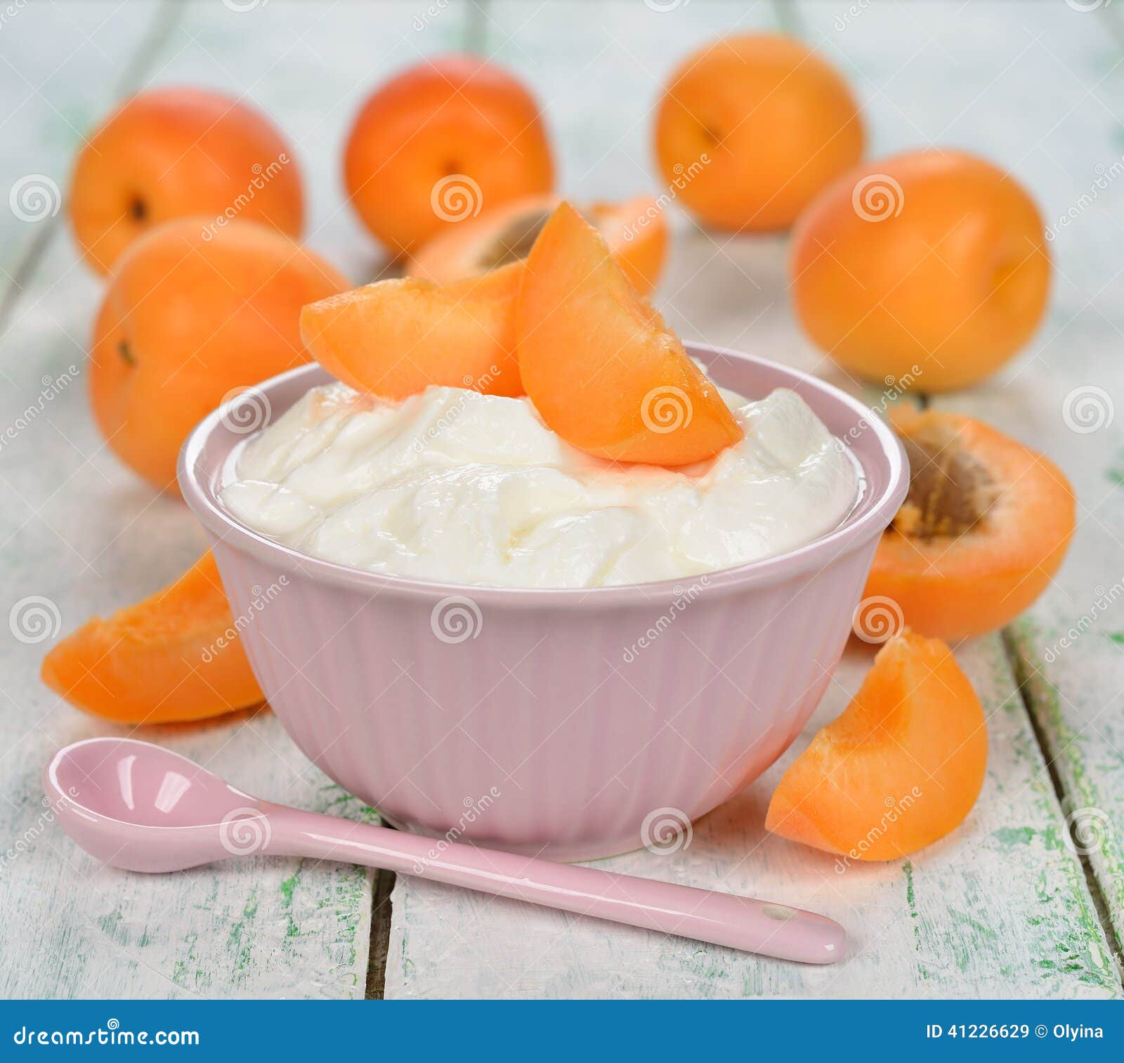 Natural Yoghurt with Apricots Stock Image - Image of dairy, apricots ...
