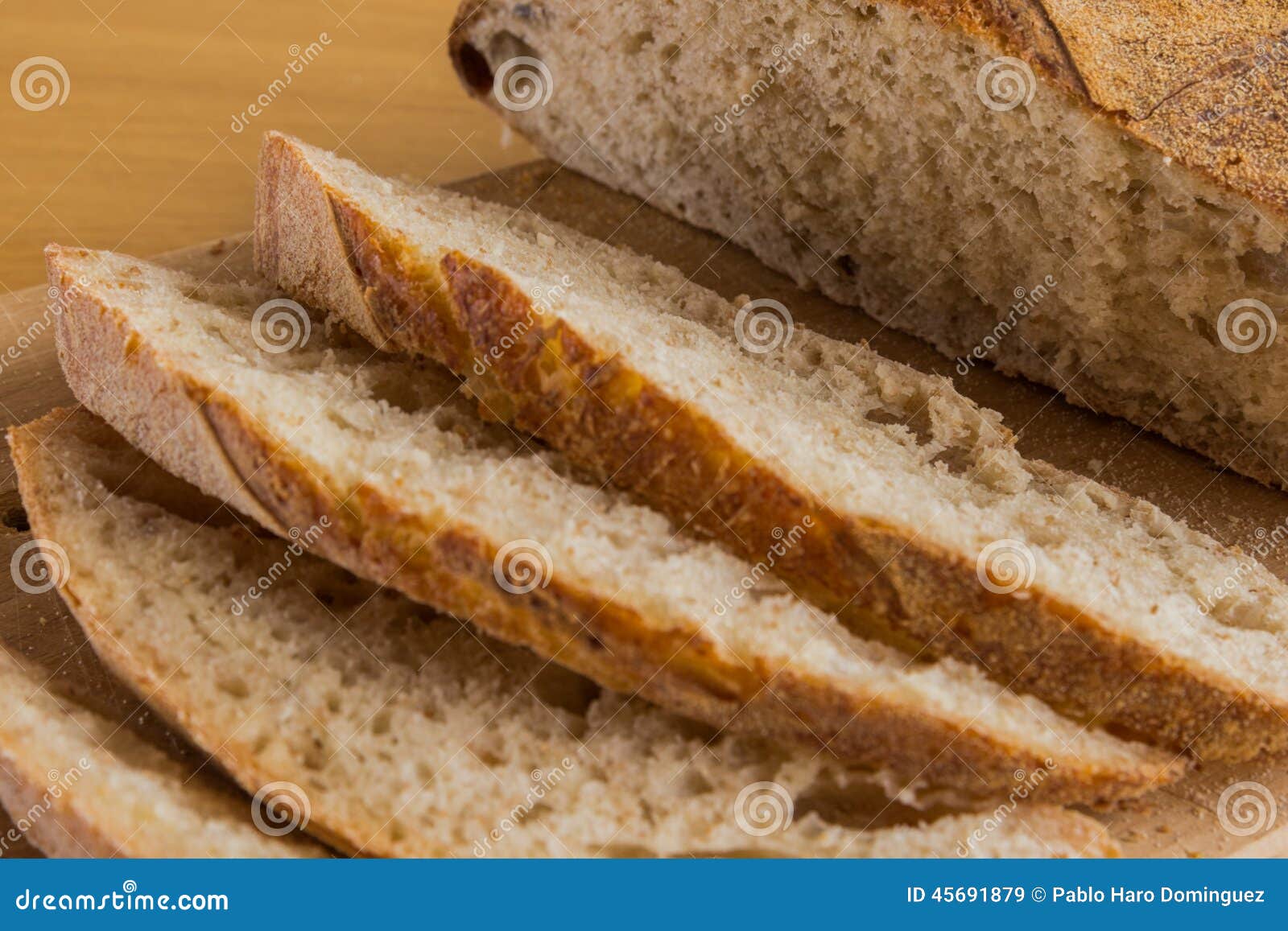 Natural Zoomed Handmade Bread Cut in Slides Stock Image - Image of ...