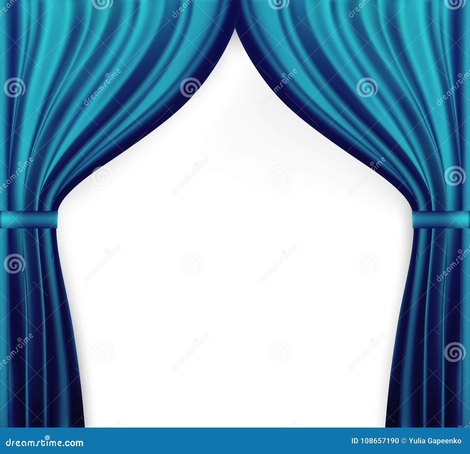 Red Open Curtains Isolated On A White Background. Luxury Scarlet Red ...