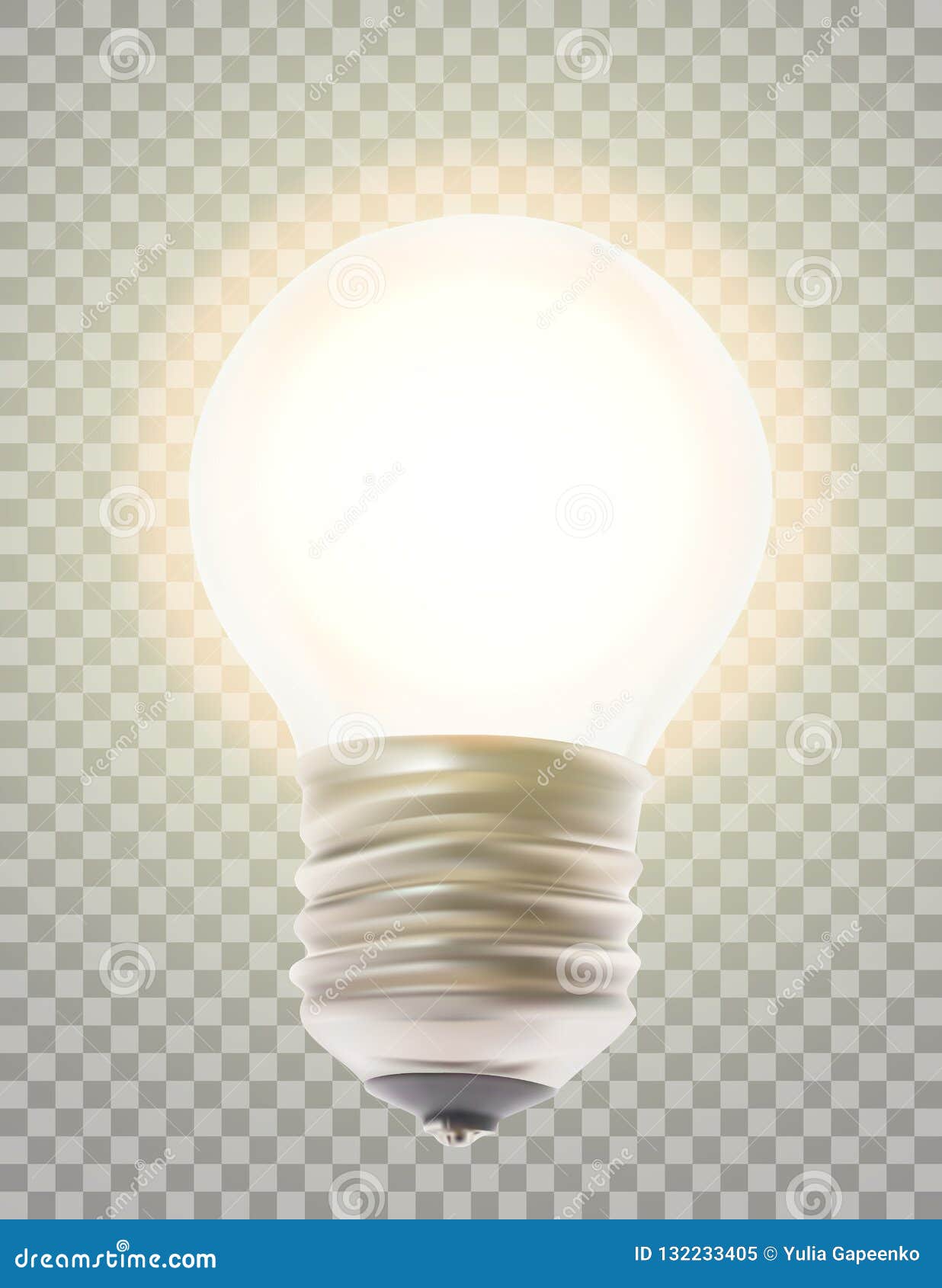 Naturalistic Lit Glowing Light Bulb. Lighting on a Transparent ... Naturalistic Lit Glowing Light Bulb. Lighting on a Transparent ...