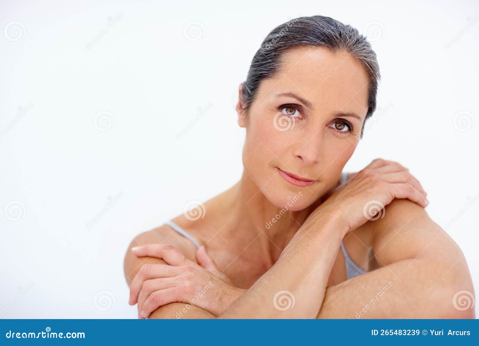 Naturally Beautiful Portrait Of A Beautiful Mature Woman Posing In