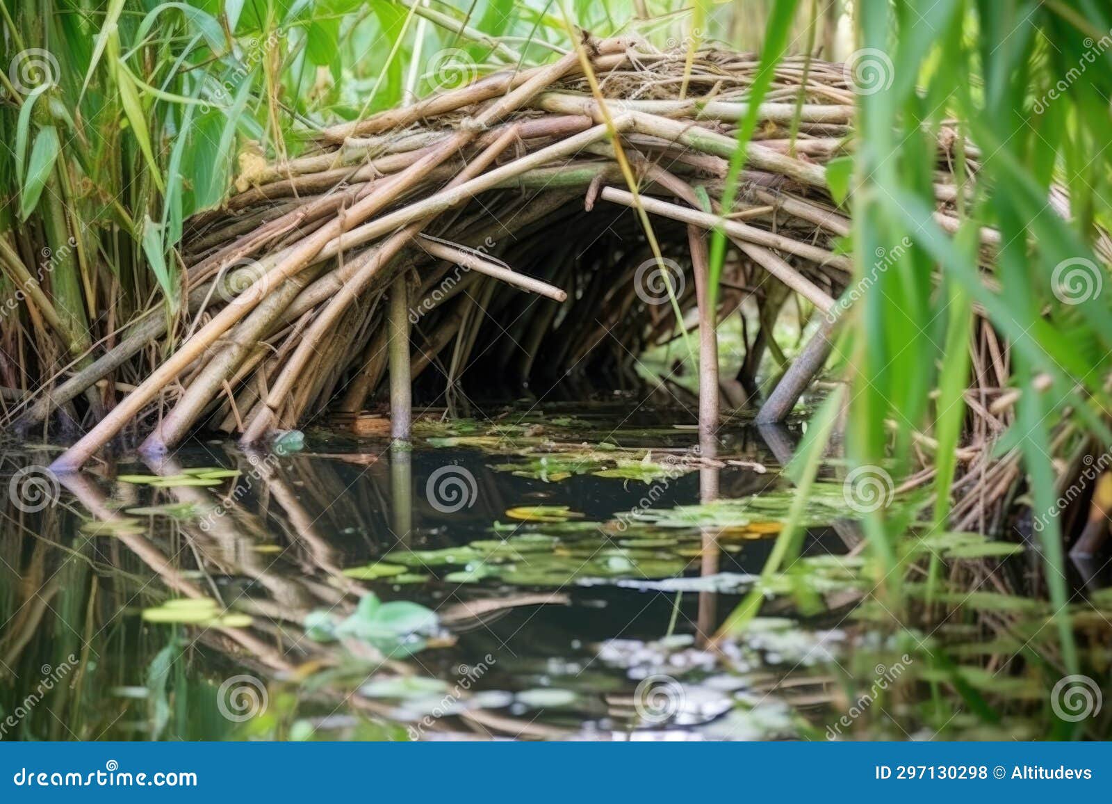Naturally Designed Habitat Enclosed for a Frog Under Protection Stock ...