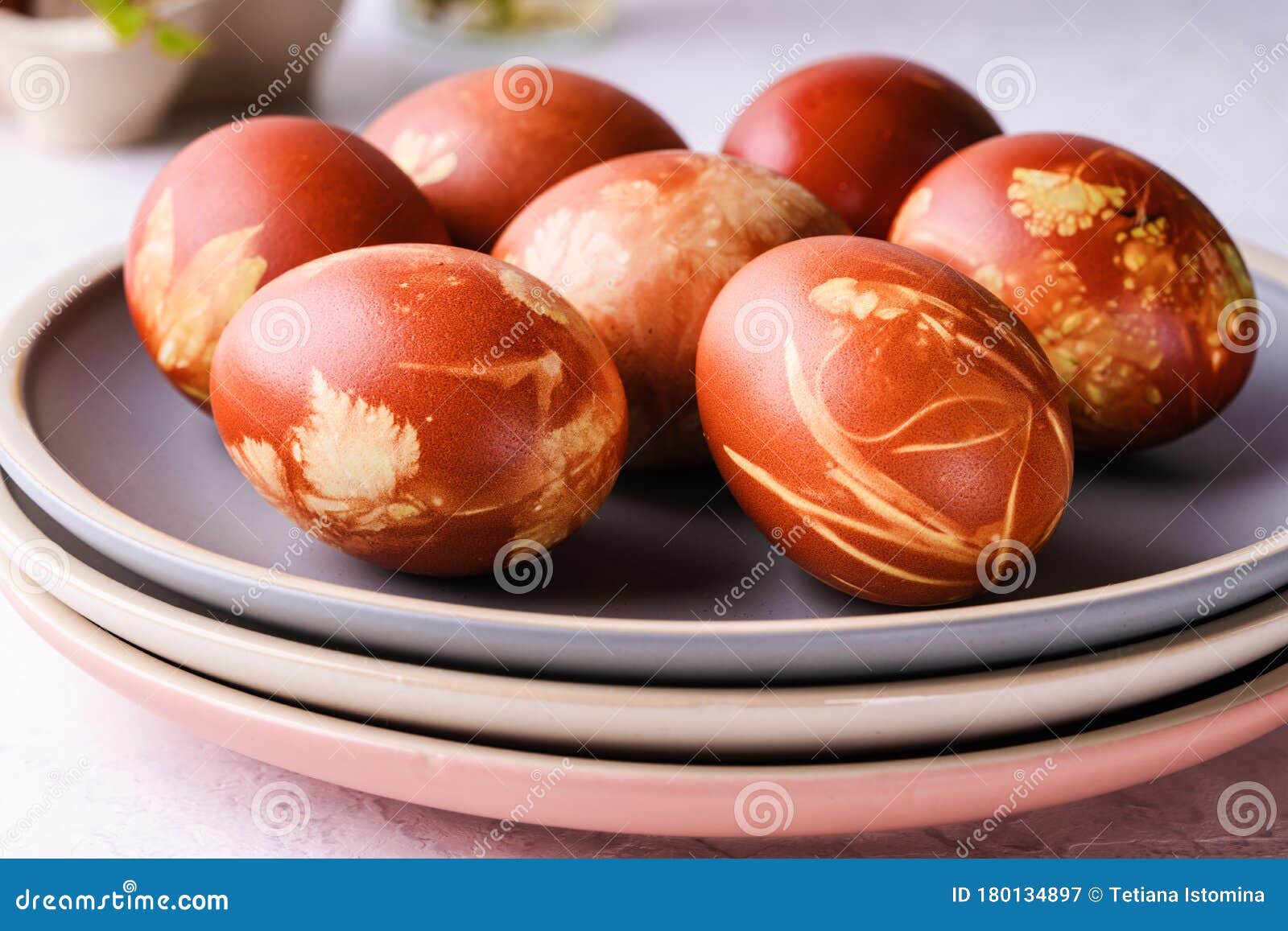 Easter Eggs Dyed with Onion Shells and Springtime Plants, Sustainable ...