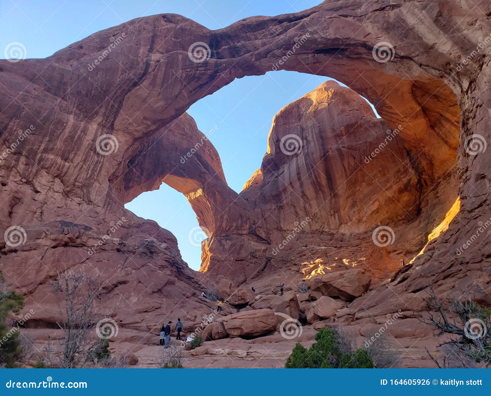 Naturally Made Double Arch in Southern Utah. Stock Photo - Image of ...