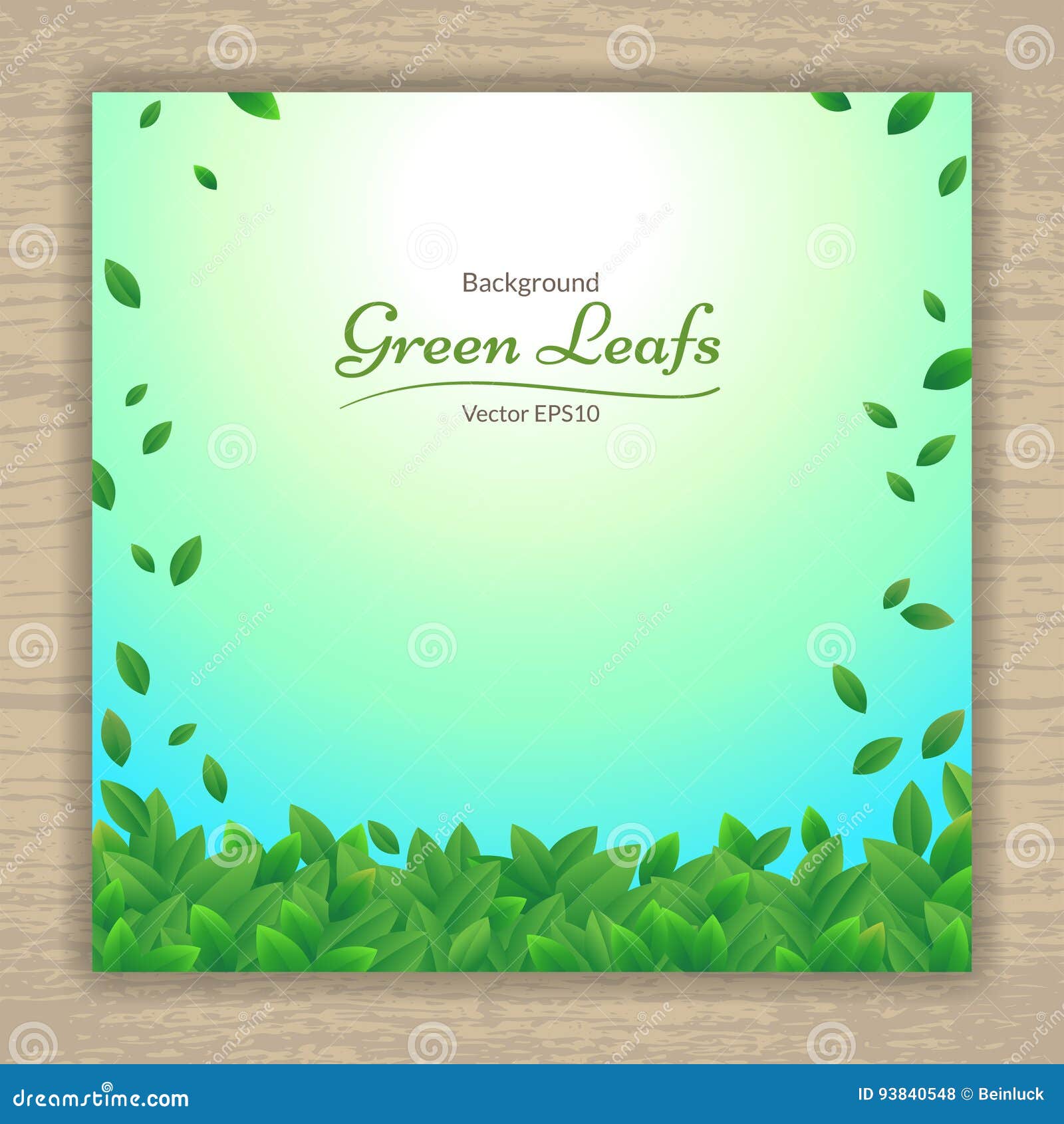 Nature Background Banner with Green Leaf Frame Stock Vector ...