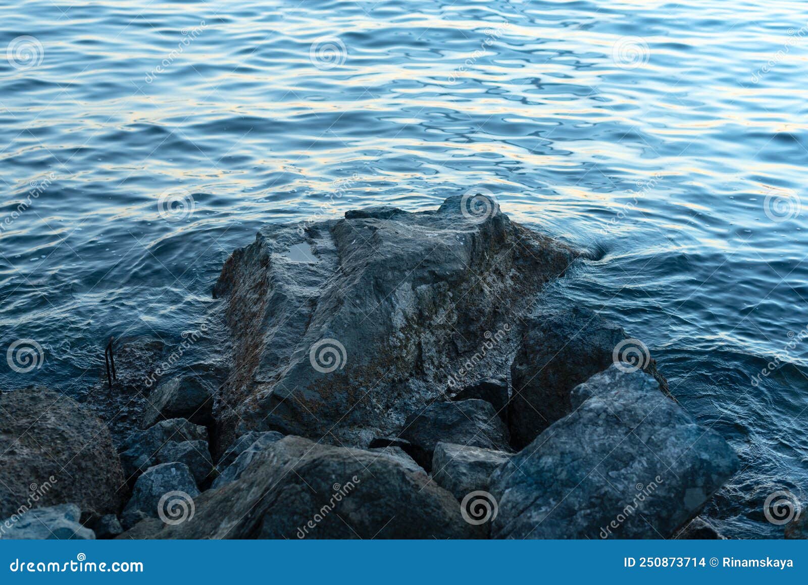 Nature Background with Big Stones in the Sea Stock Photo - Image of ...