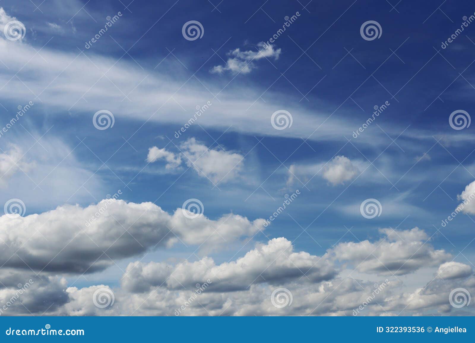 Nature Background 3807 Cloudy Blue Sky with White Puffy and Diffuse ...