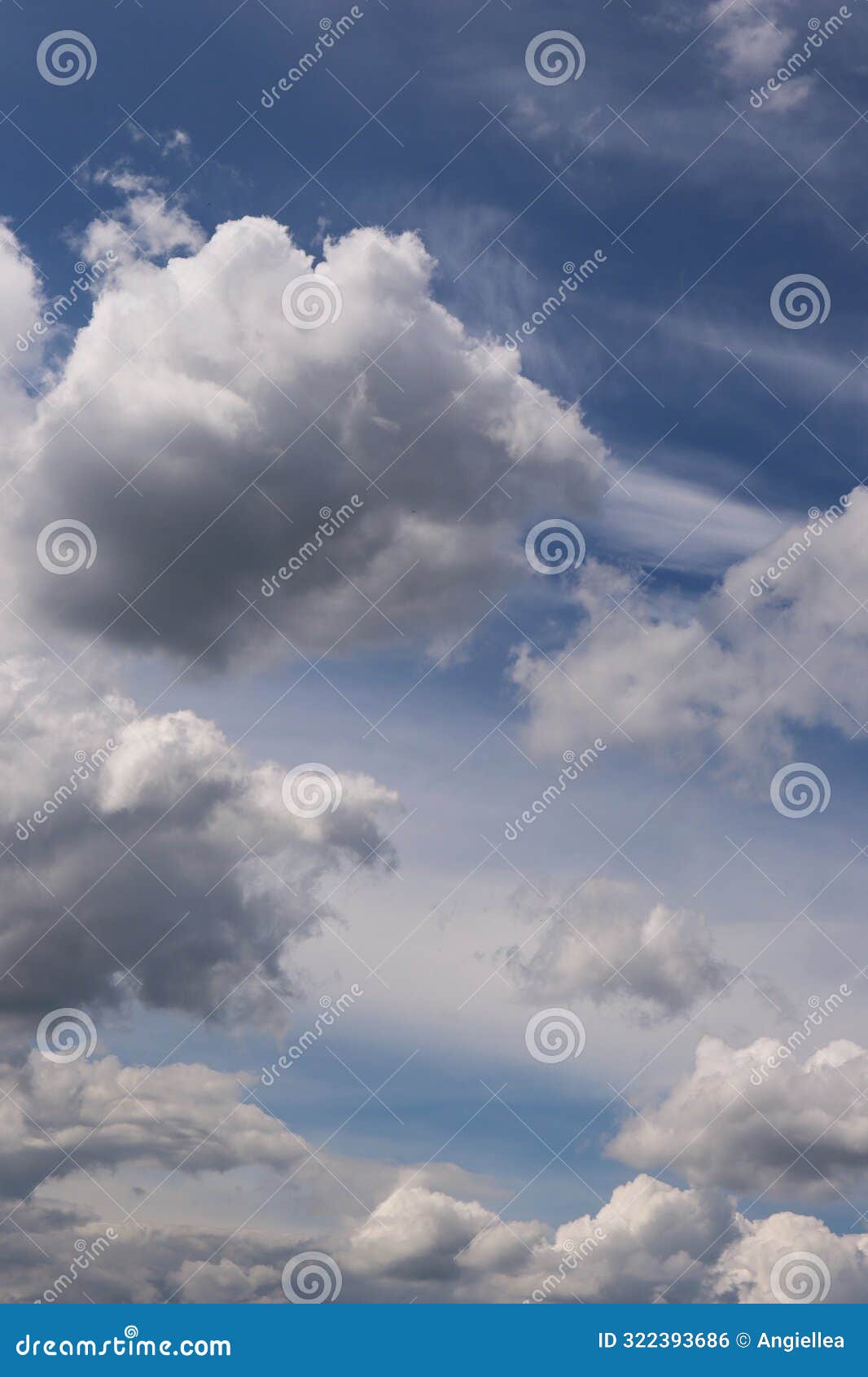 Nature Background 3802 Cloudy Sky with White Puffy and Diffuse Clouds ...