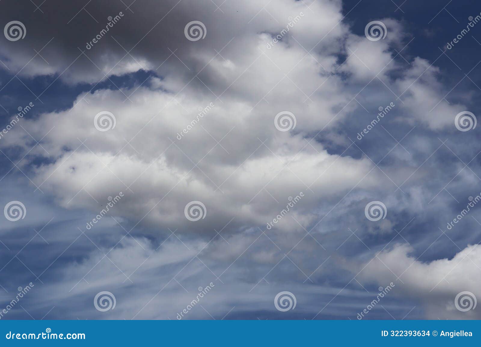 Nature Background 3801 Cloudy Sky with White Puffy and Diffuse Clouds ...