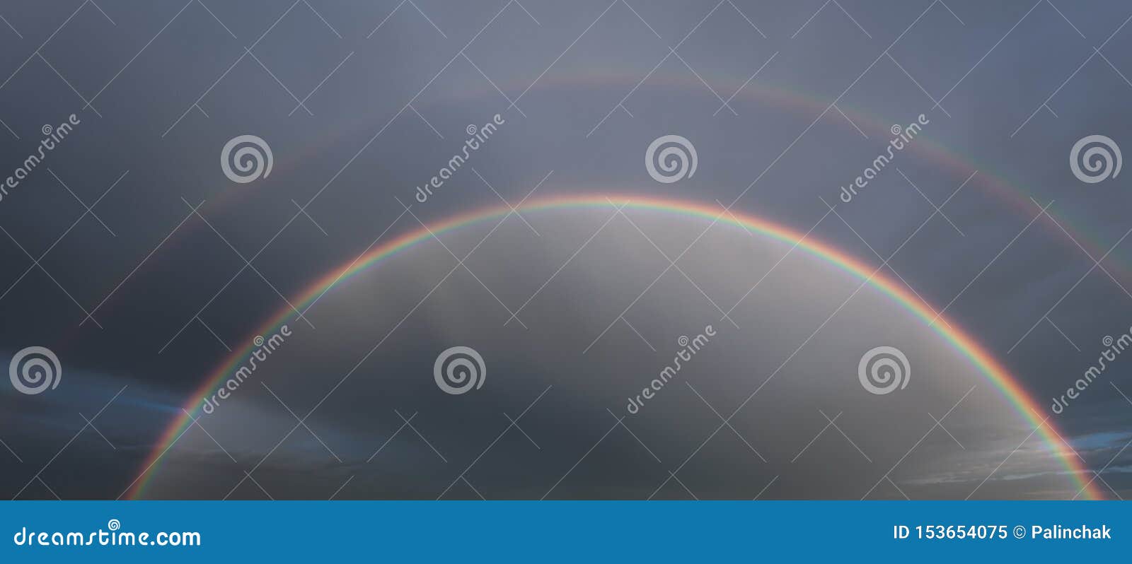 Rainbow in the sky stock image. Image of natural, beauty - 153654075