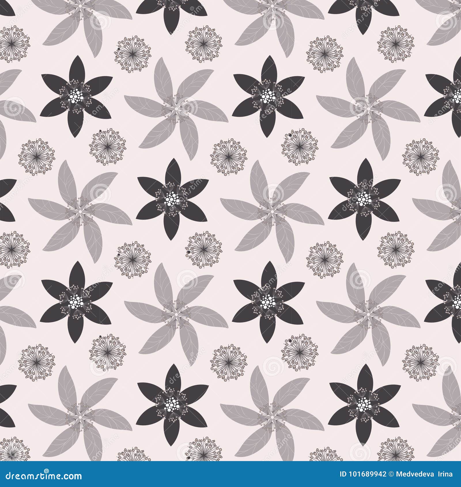 Nature Pattern Background with Floral Elements Stock Vector ...