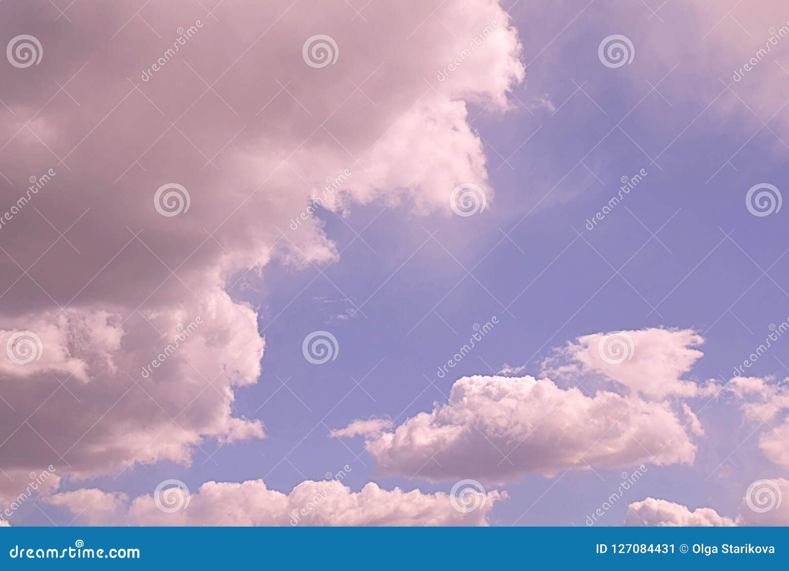 Nature Background. Fluffy Soft Clouds in Sky Toned. Stock Image - Image ...