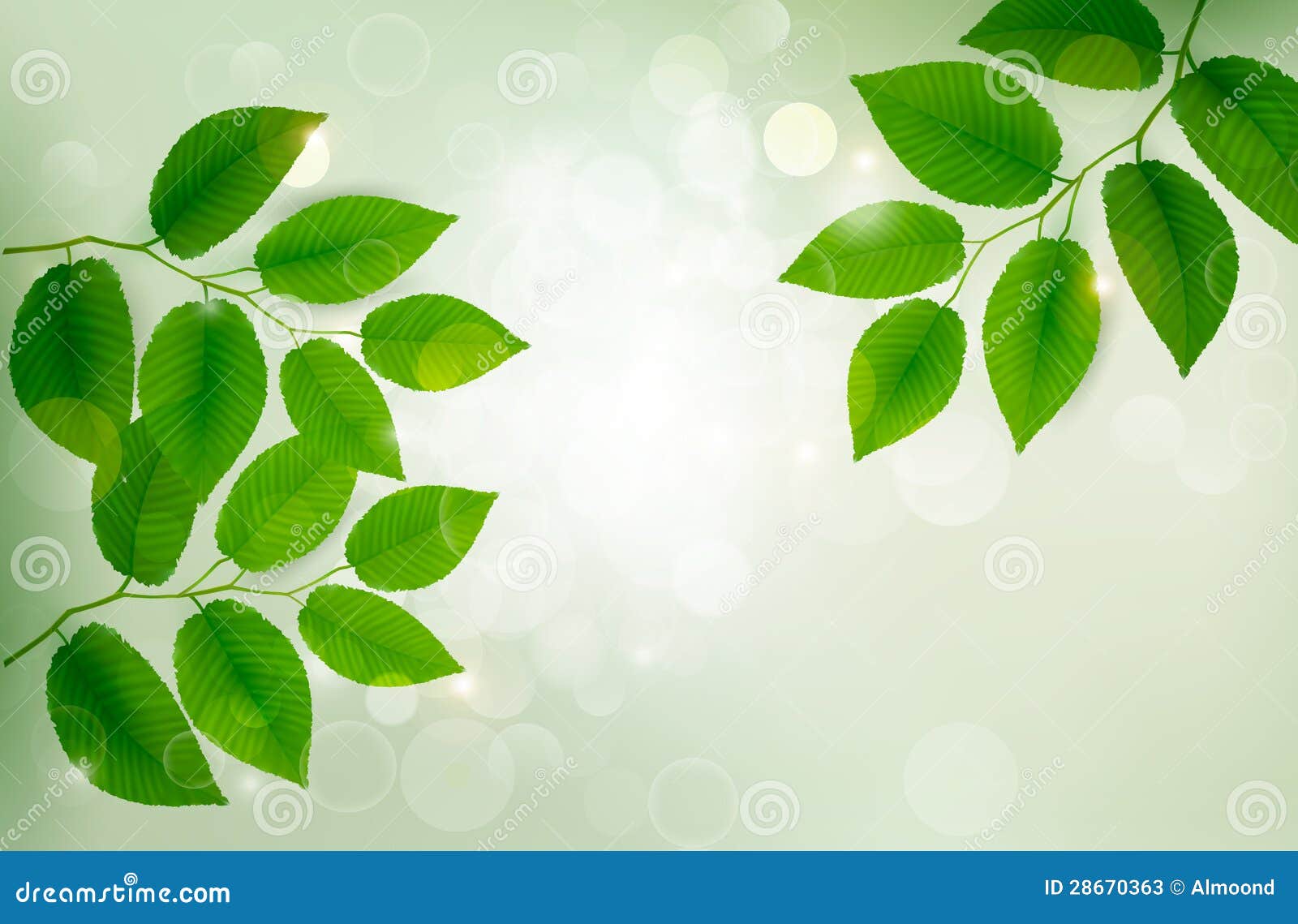 Nature Background with Green Fresh Leaves Stock Vector - Illustration ...