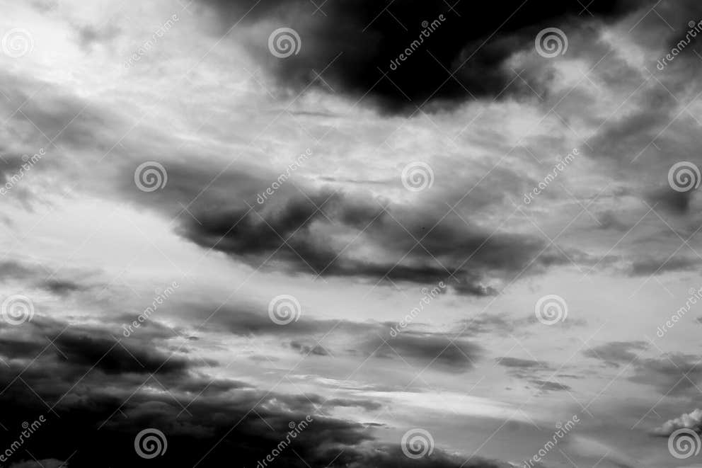 Nature Background 3984 Sky with Diffuse Clouds in Black and White Stock ...