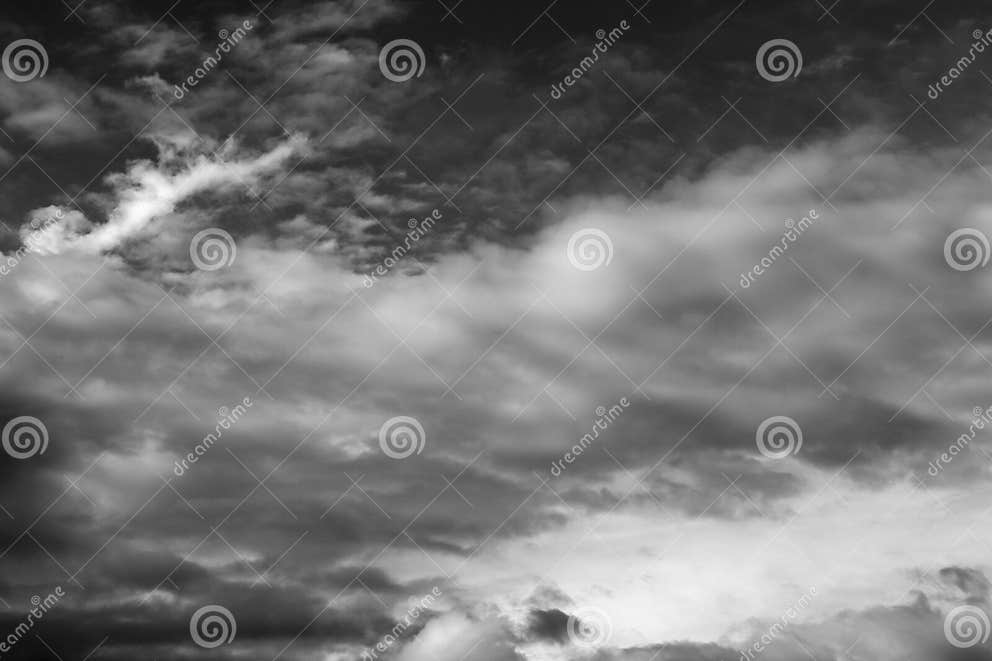 Nature Background 3995 Sky with Diffuse Clouds in Black and White Stock ...