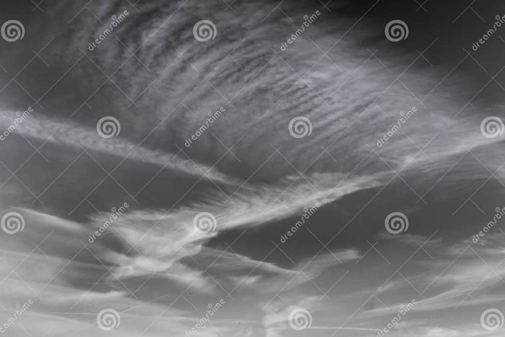 Nature Background 3972 Sky with Diffuse Clouds in Black and White Stock ...
