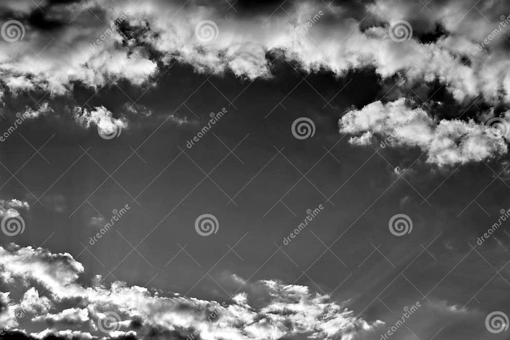 Nature Background 3974 Sky with Diffuse Clouds in Black and White Stock ...