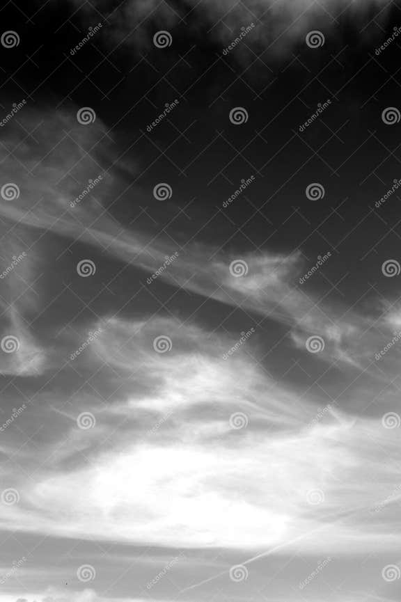 Nature Background 3971 Sky with Diffuse Clouds in Bnw Stock Photo ...