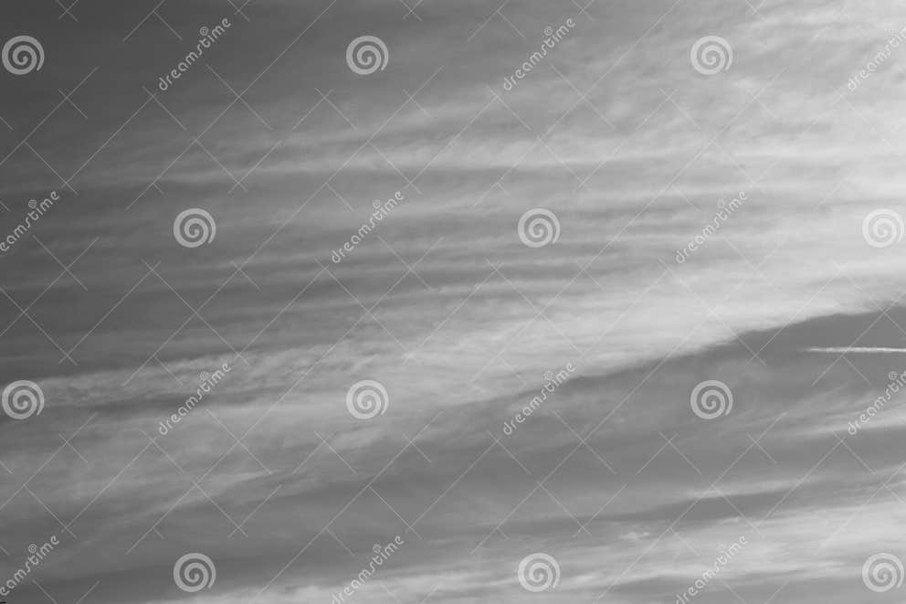 Nature Background 3931 Sky with Diffuse Clouds and Lines in Bnw Stock ...