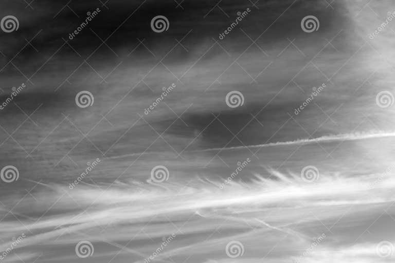 Nature Background 3930 Sky with Diffuse Clouds and Lines in Bnw Stock ...