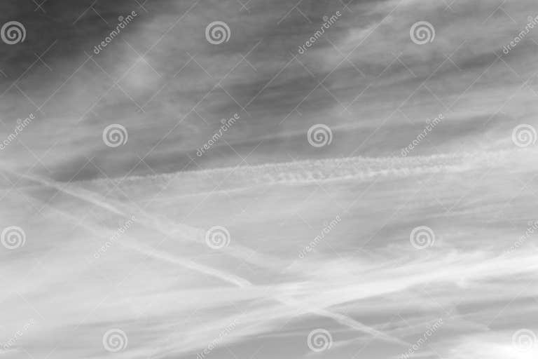 Nature Background 3929 Sky with Diffuse Clouds and Lines in Bnw Stock ...