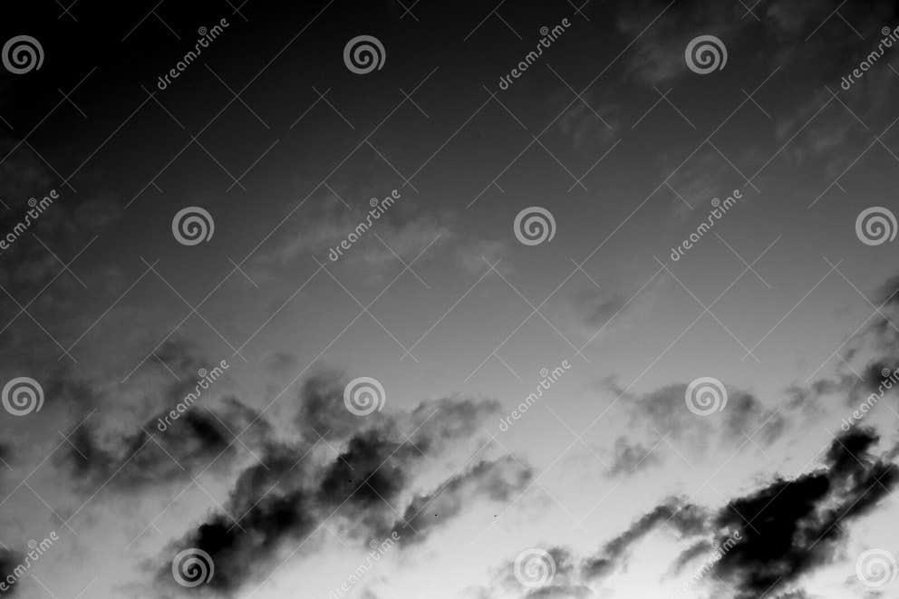 Nature Background 3973 Sky with Diffuse Dark Clouds in Black and White ...
