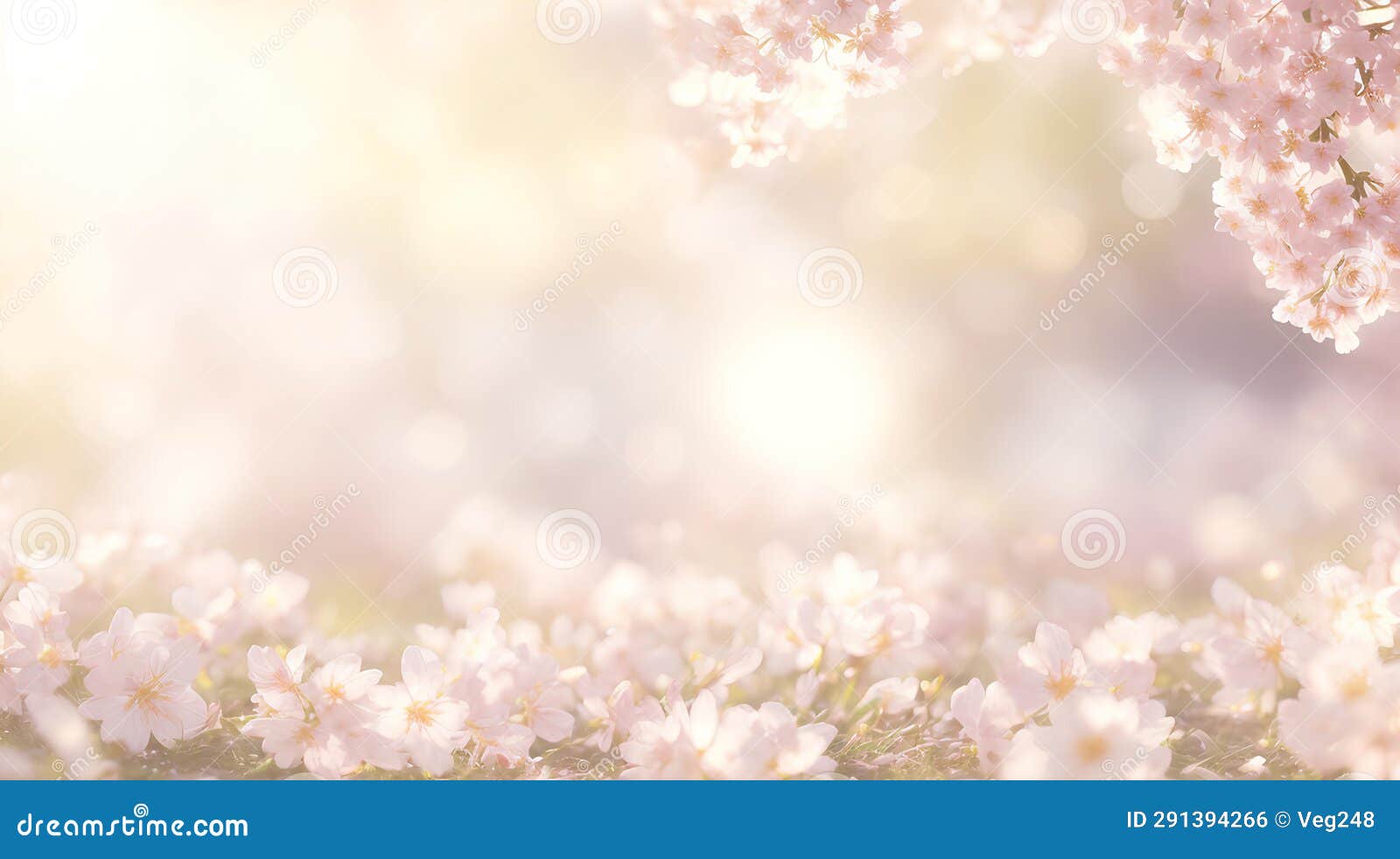 Nature Background. Spring Flowers in Soft Colors Stock Illustration ...