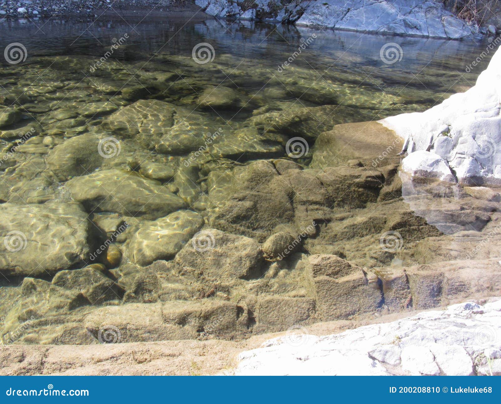 Nature Background of Transparent River Water with Stones Stock Photo ...