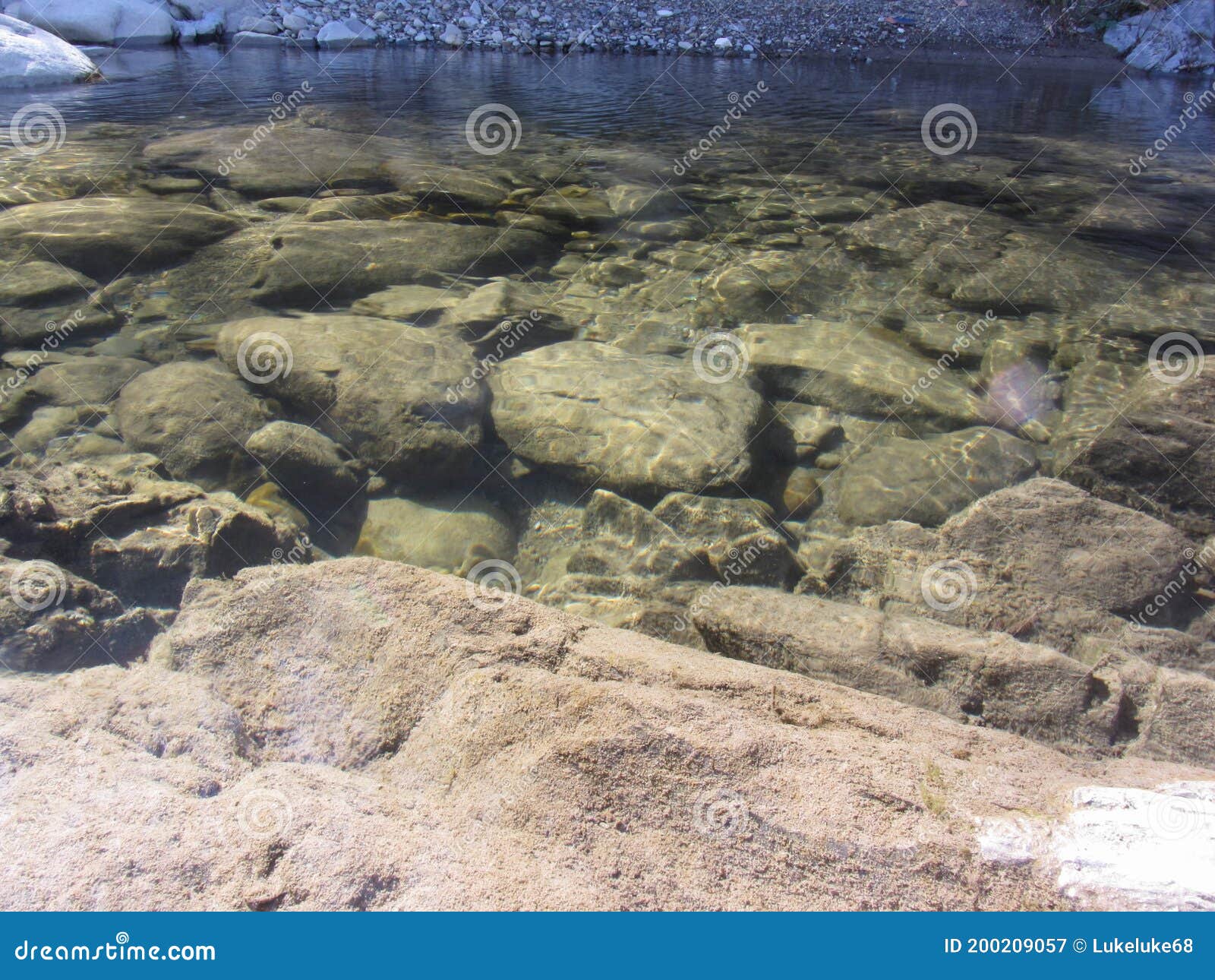 Nature Background of Transparent River Water with Stones Stock Image ...