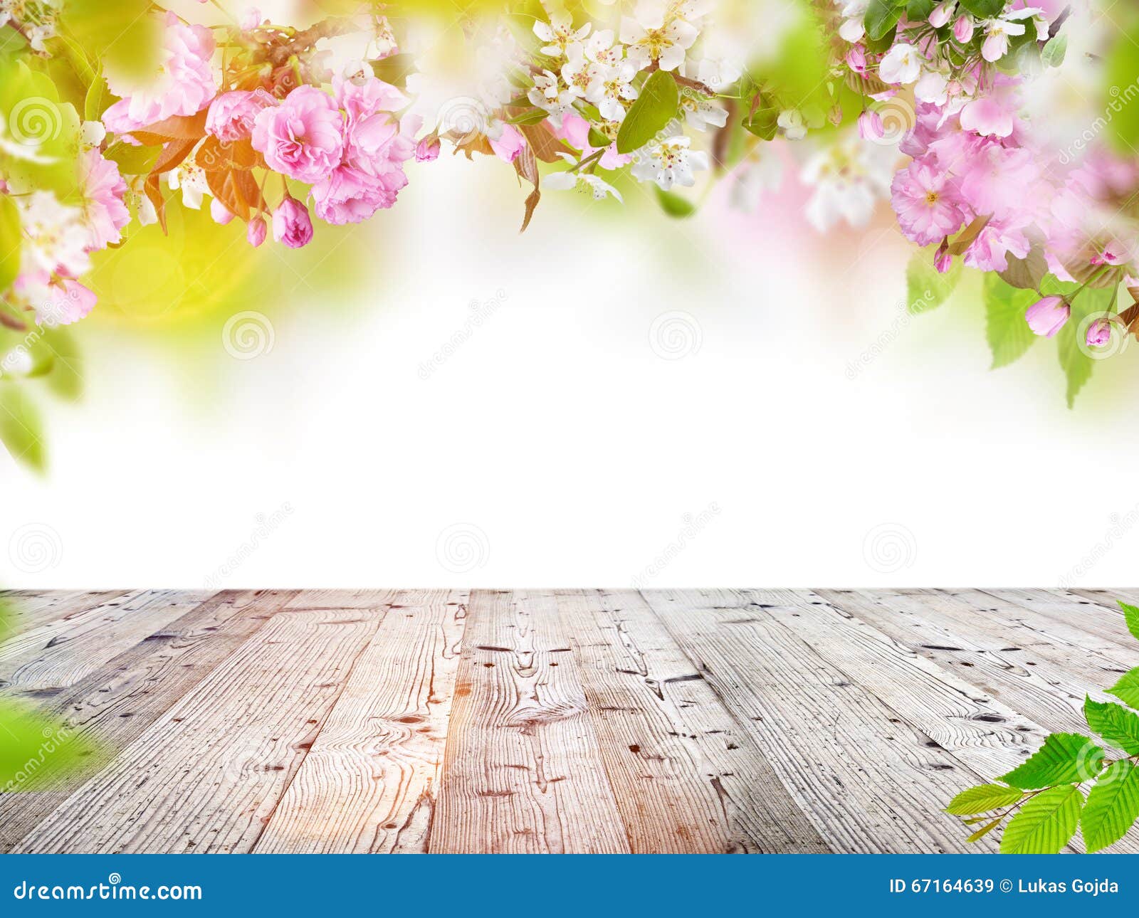 Nature Background with Wooden Table Stock Image - Image of park, retro ...