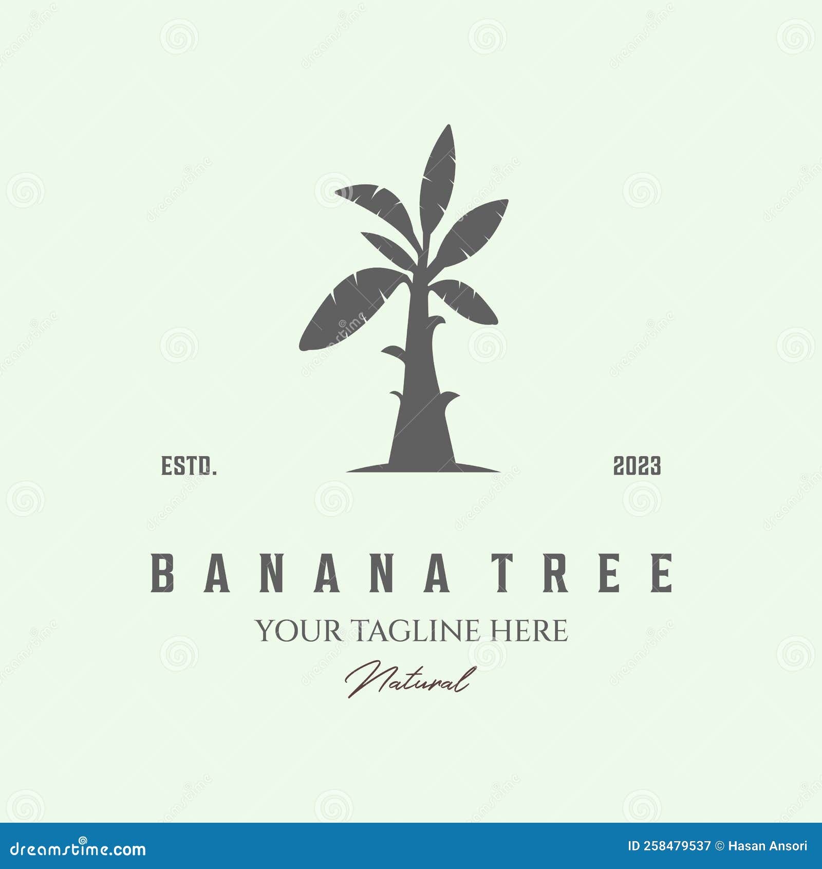 Nature Banana Tree Design Logo Minimalist Illustration Stock Vector ...
