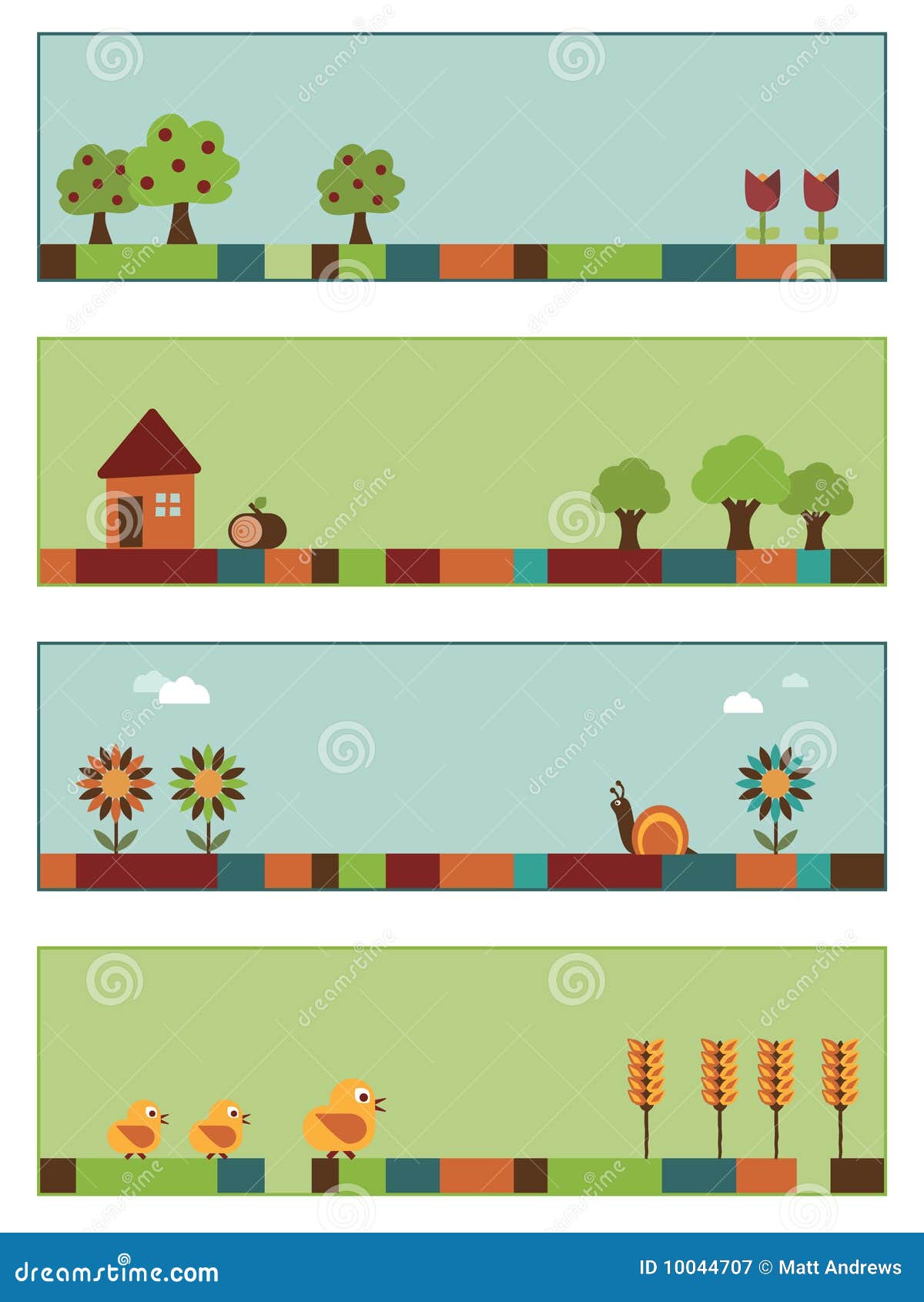 Nature banners set 3 stock vector. Illustration of graphic - 10044707