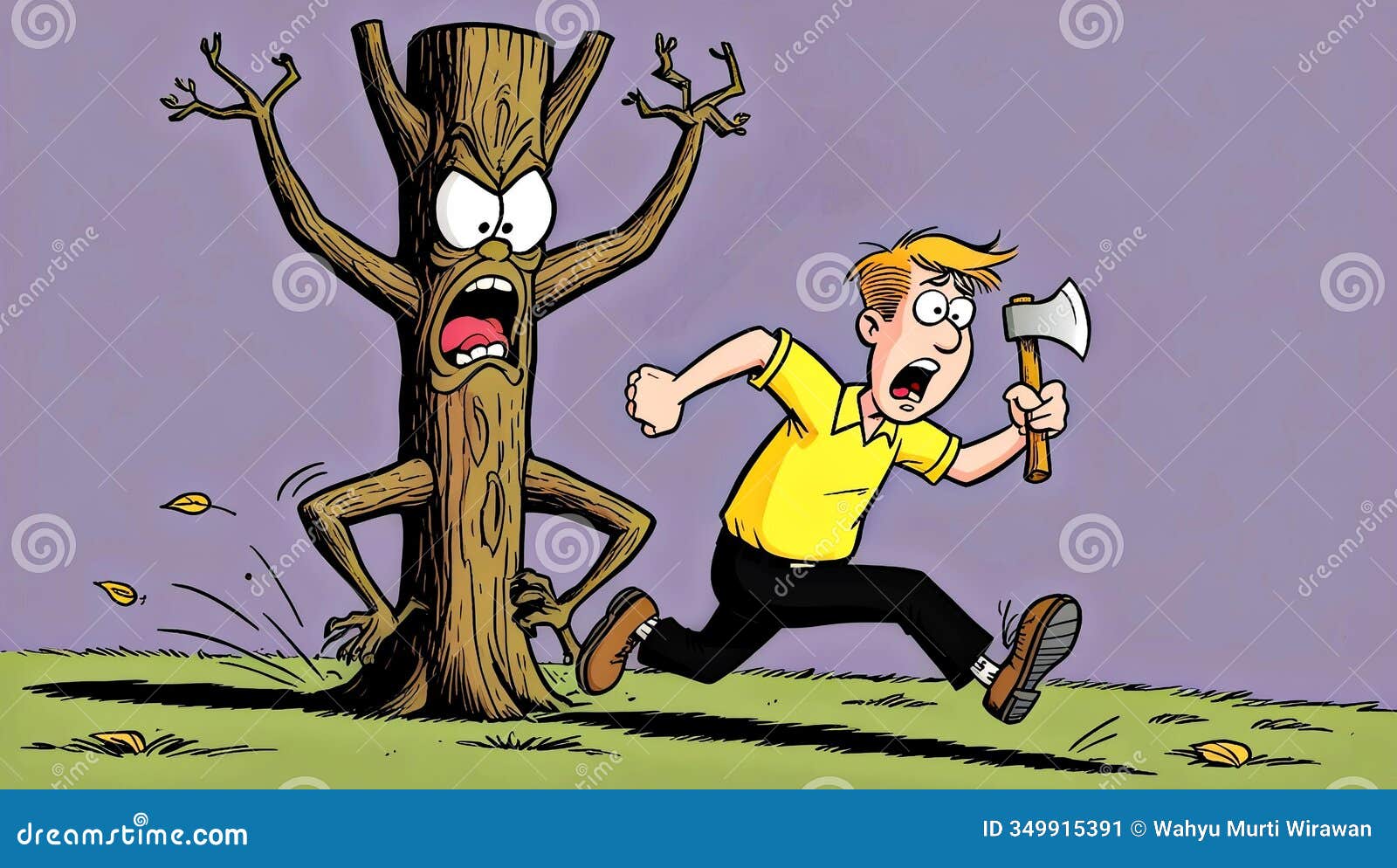 Nature Battle: Talking Trees Stock Illustration - Illustration of ...
