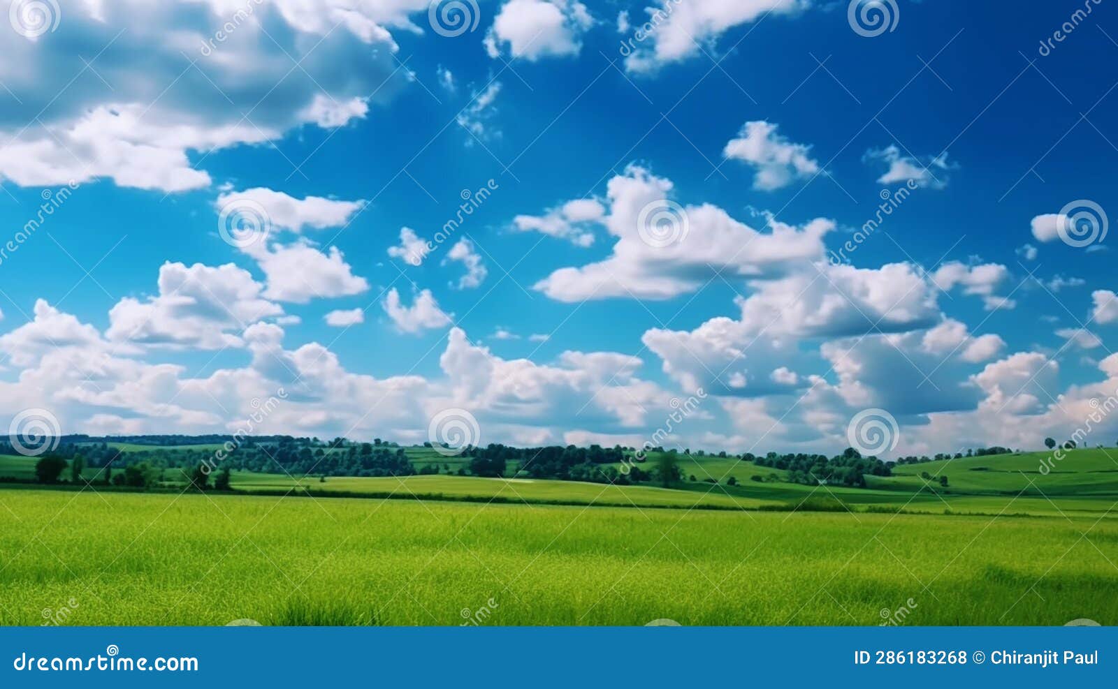 Nature Beauty Blue Sky and Green Landscape Background Stock Photo ...