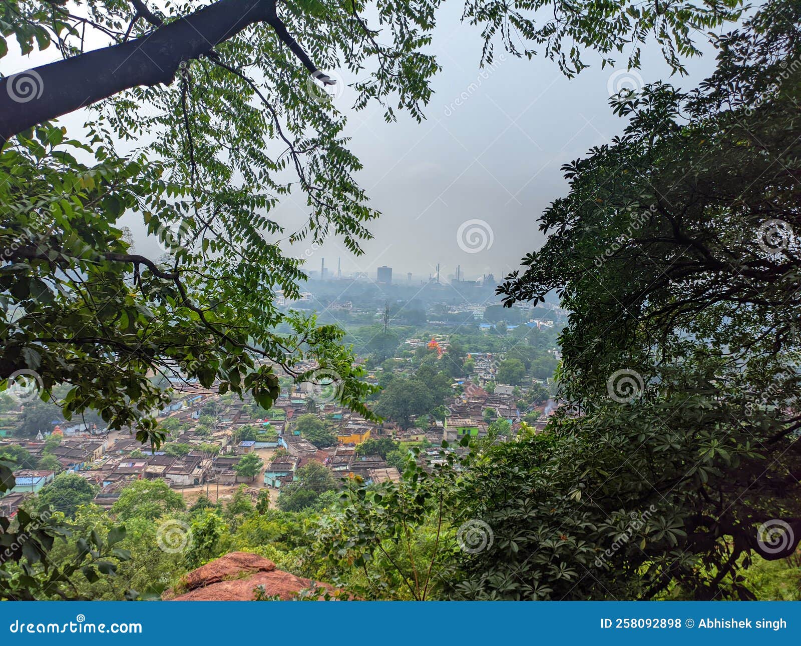 Nature Beauty of City from the Top of the Mountain Stock Photo - Image ...