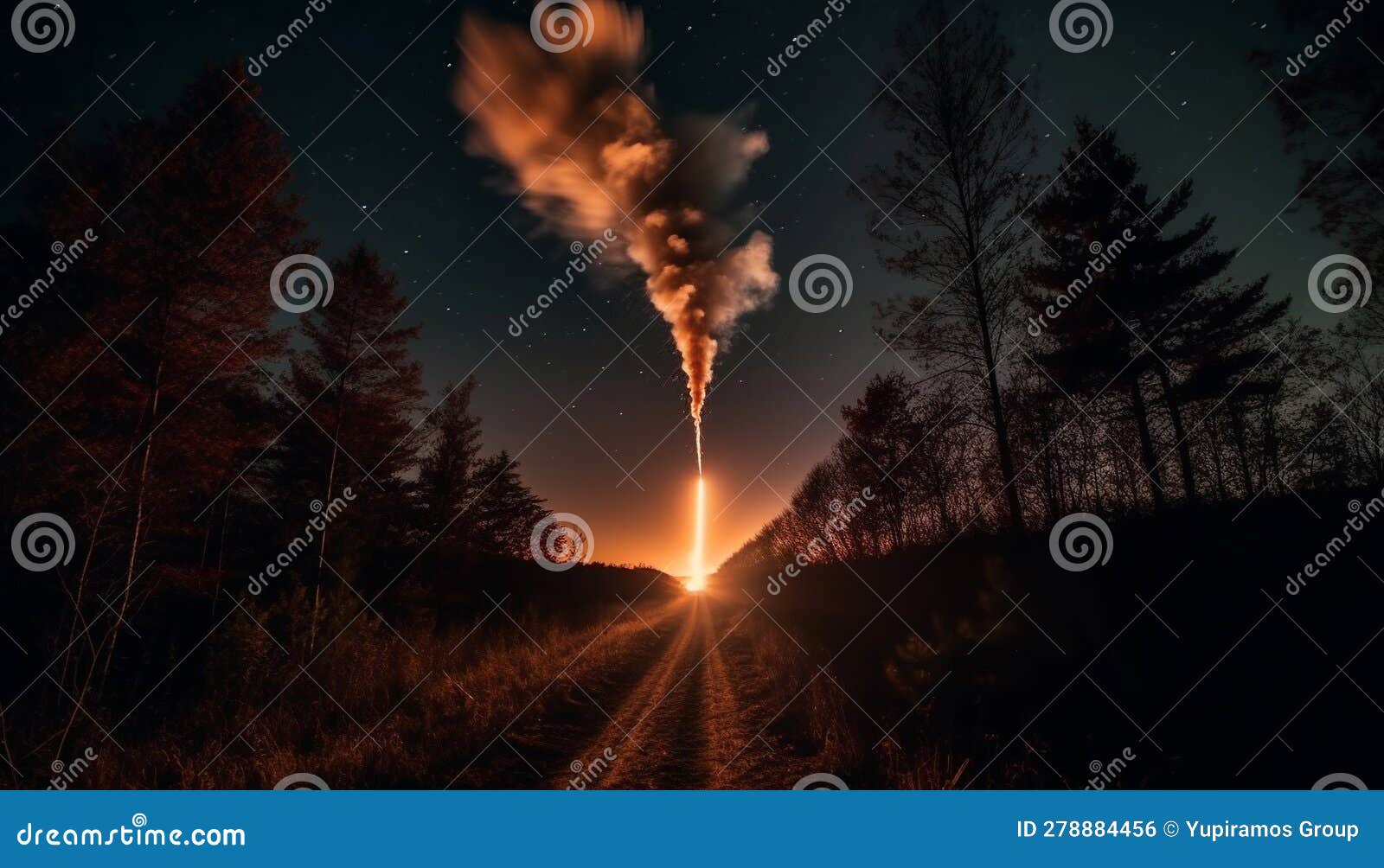 Nature Beauty Destroyed by Glowing Inferno of Air Pollution Generated ...