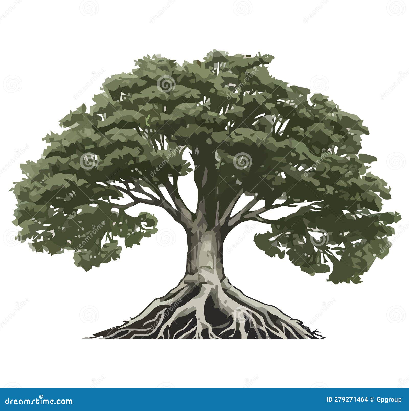 Nature big tree stock vector. Illustration of green - 279271464