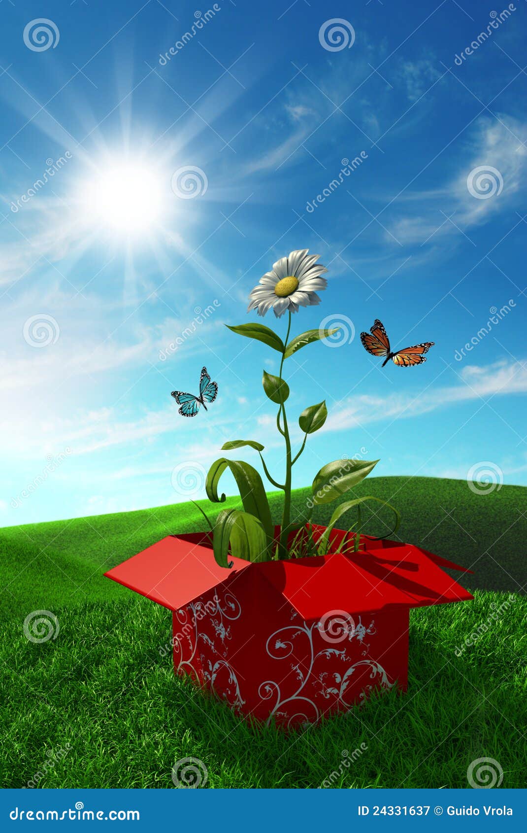 Nature from a box stock illustration. Illustration of garden - 24331637