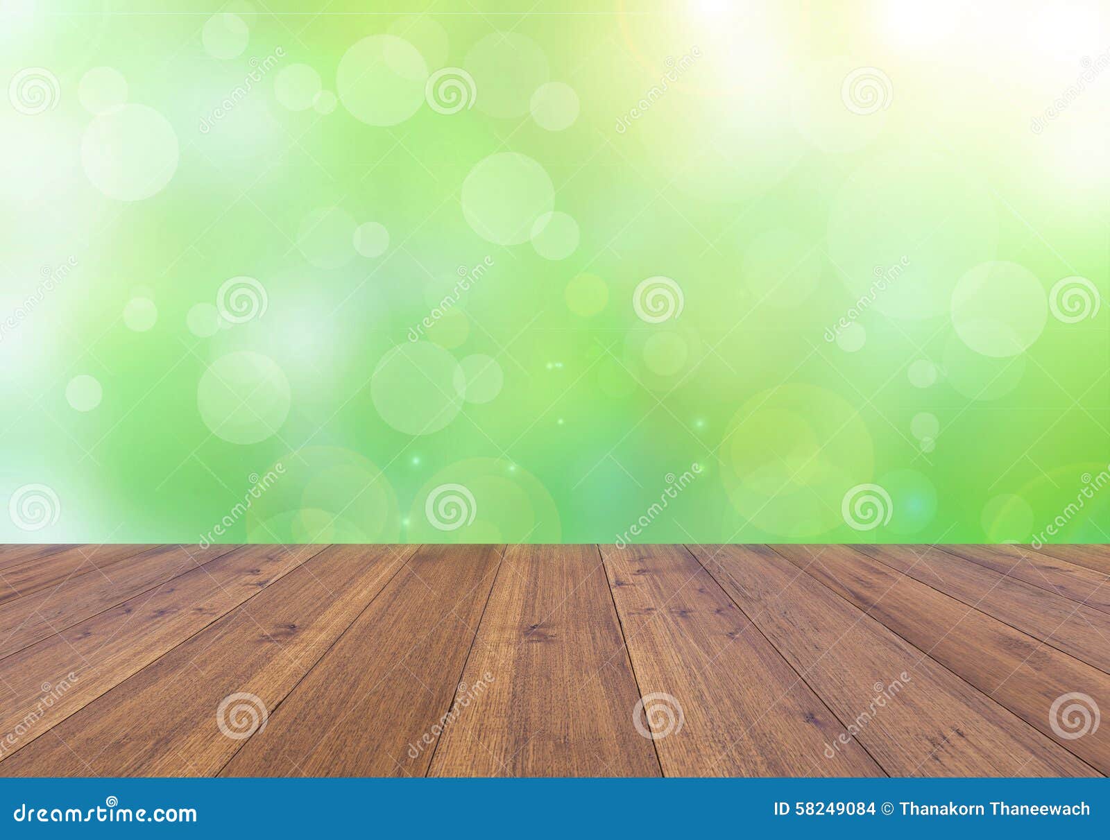 Nature Bright Spring with Abstract Background and Wood Floor Stock ...