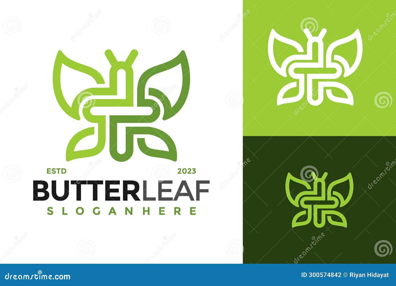Nature Butterfly Leaf Logo Design Vector Symbol Icon Illustration Stock ...