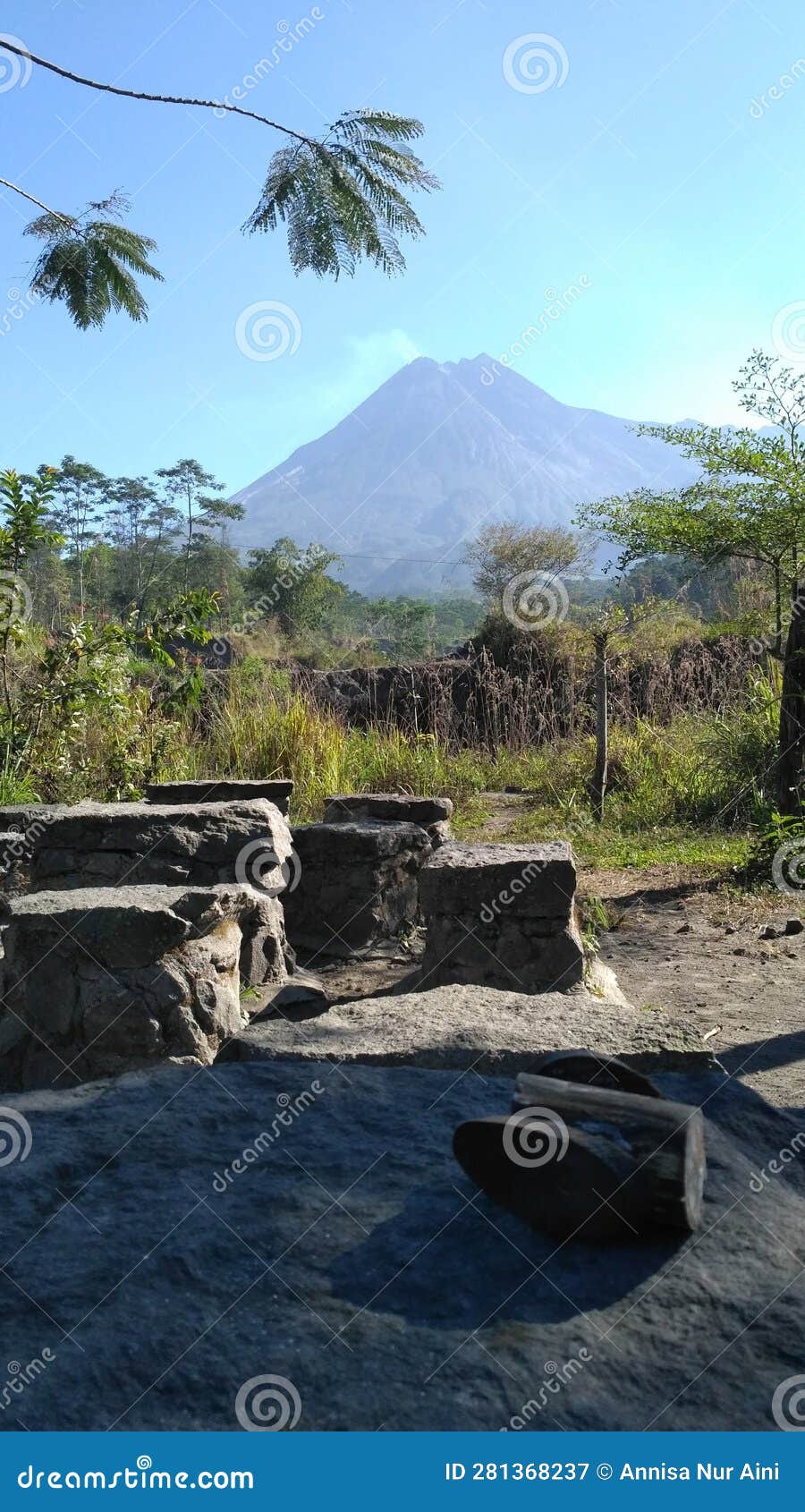 A Nature Cafe with View of Mountain Merapi Stock Image - Image of jogja ...