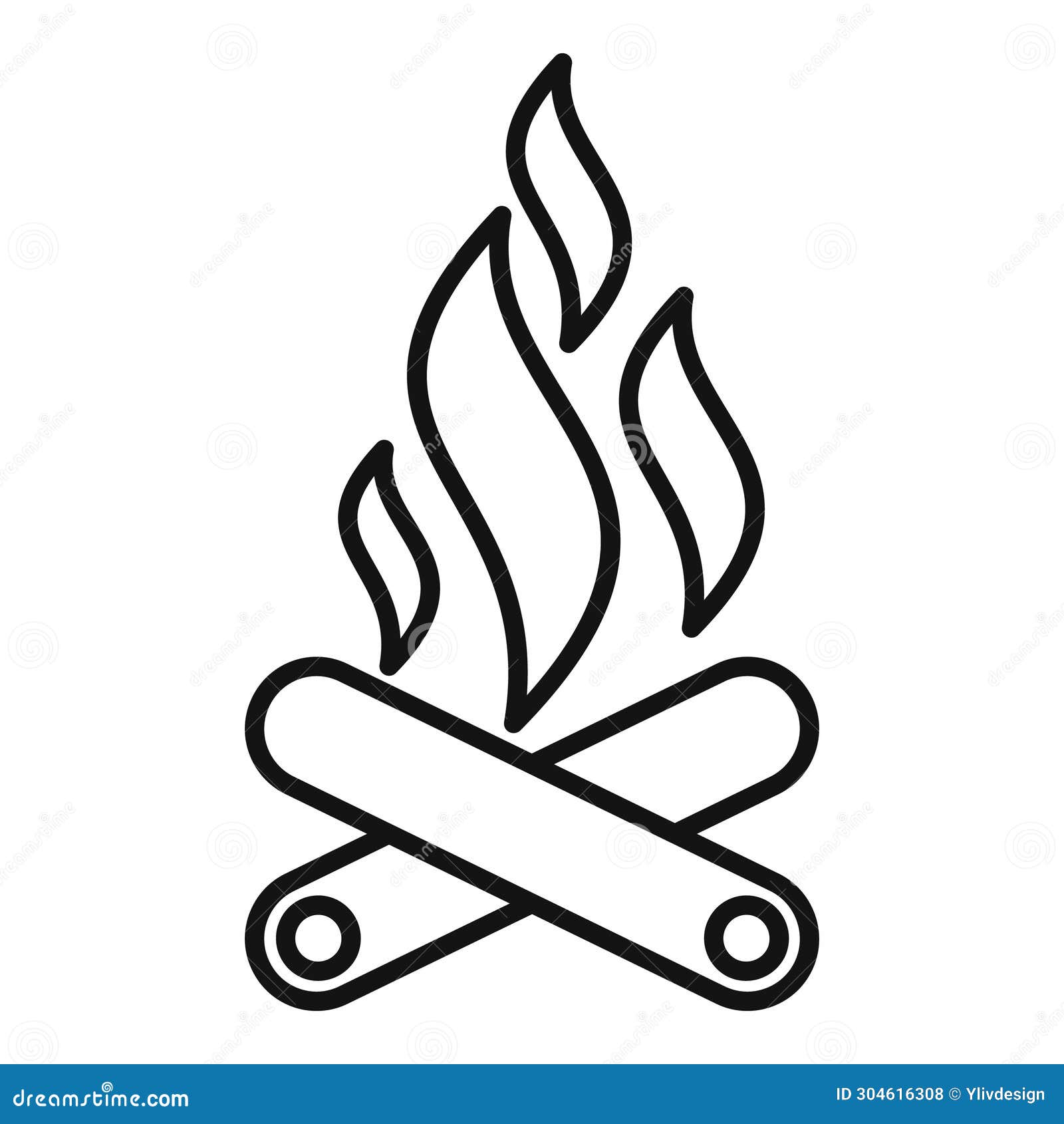 Nature Campfire Icon Outline Vector. Outdoor Adventure Stock ...