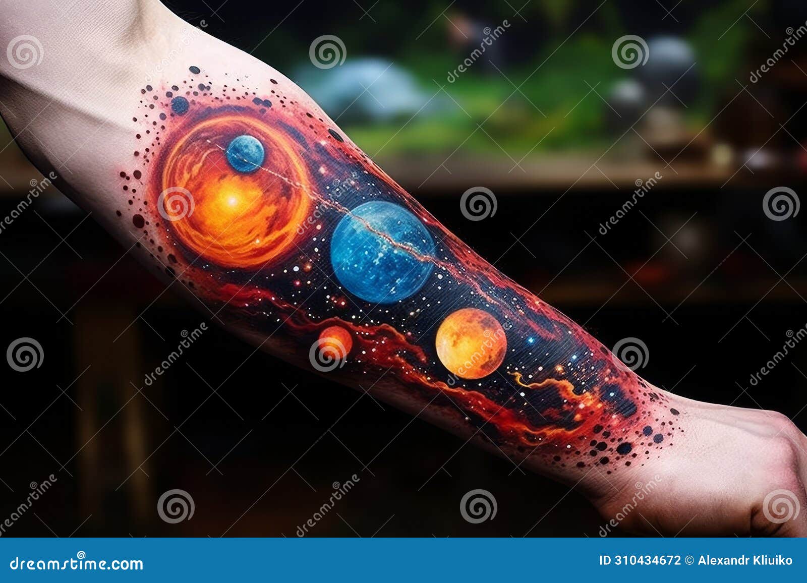 Nature and Celestial Elements Tattoo Design Signifying the Balance of ...