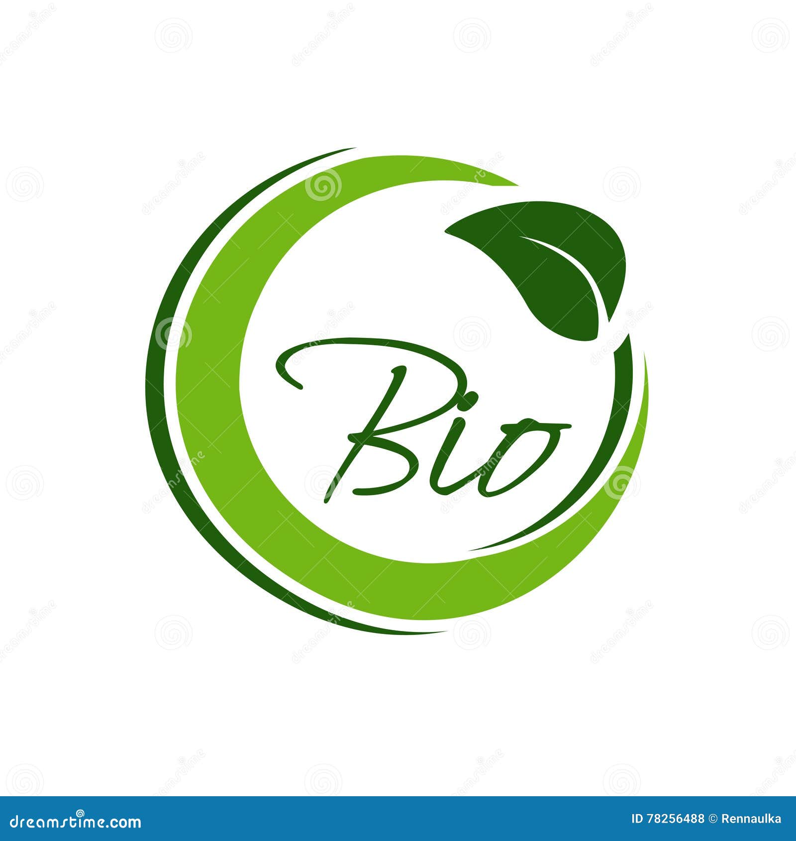 Nature Circular Symbol with Leaf, Natural Simple Element, Green Bio ...