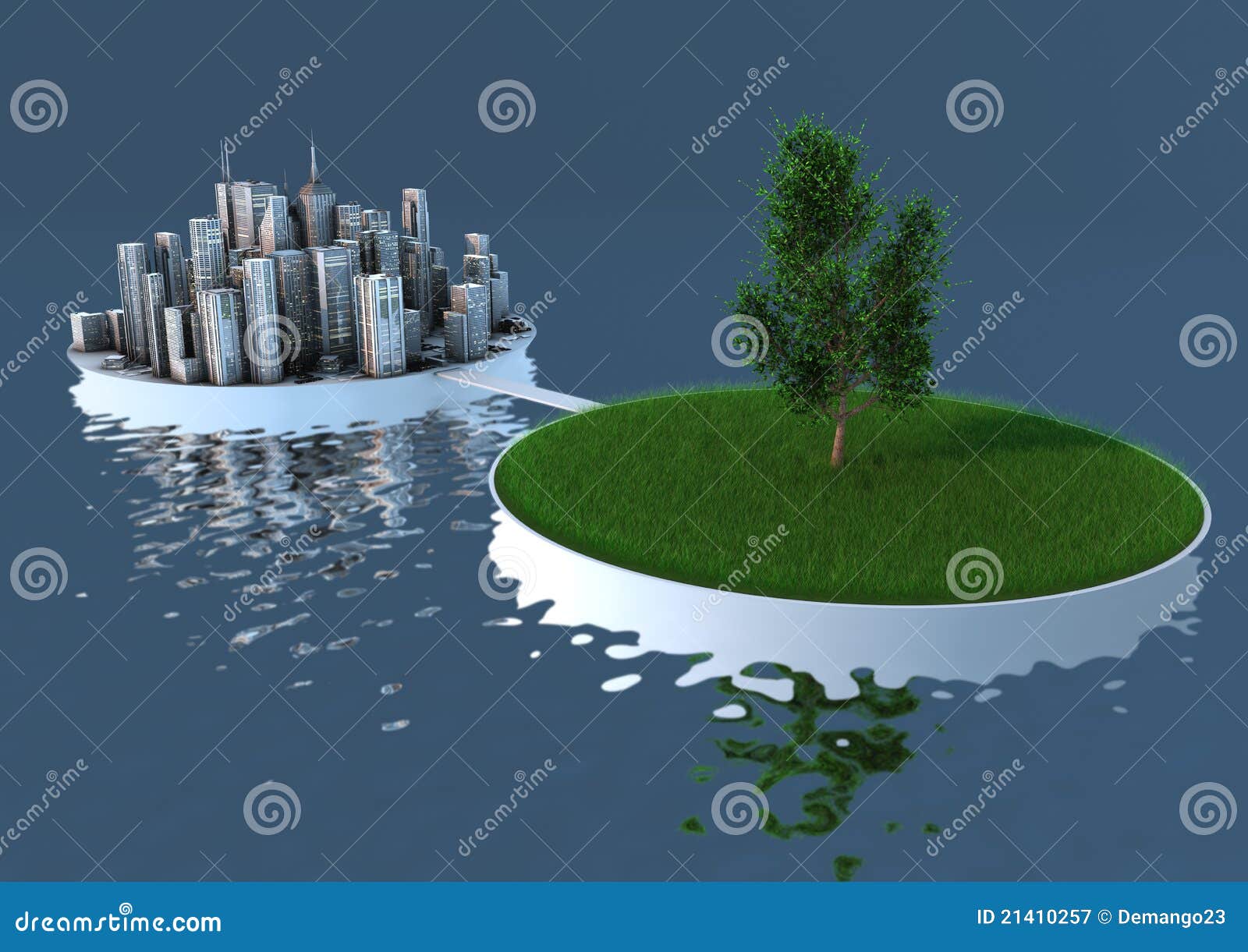 Nature and city balance stock illustration. Illustration of skyscraper ...
