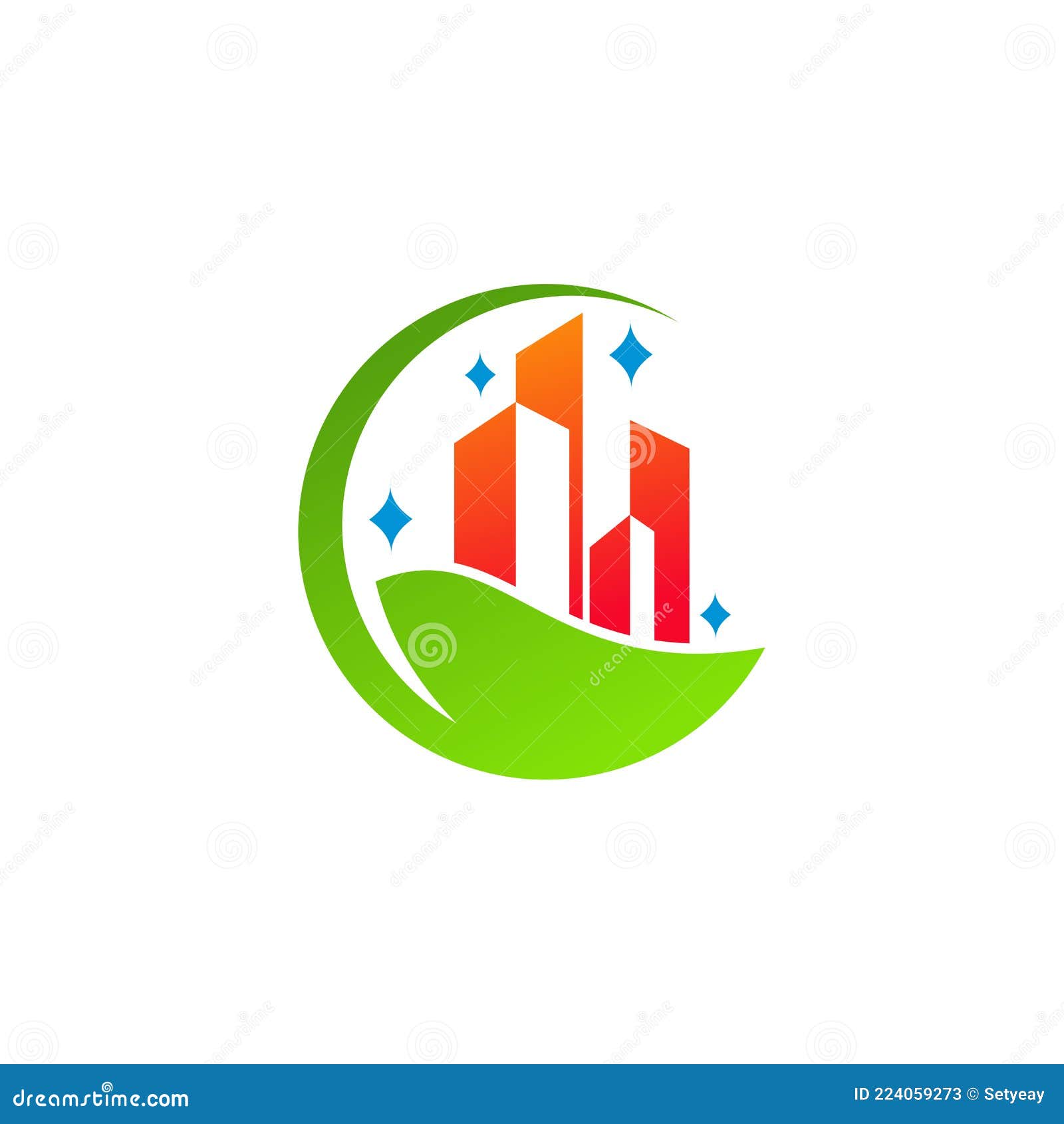 Nature City Clean Logo Vector Template, Creative Clean Logo Design ...