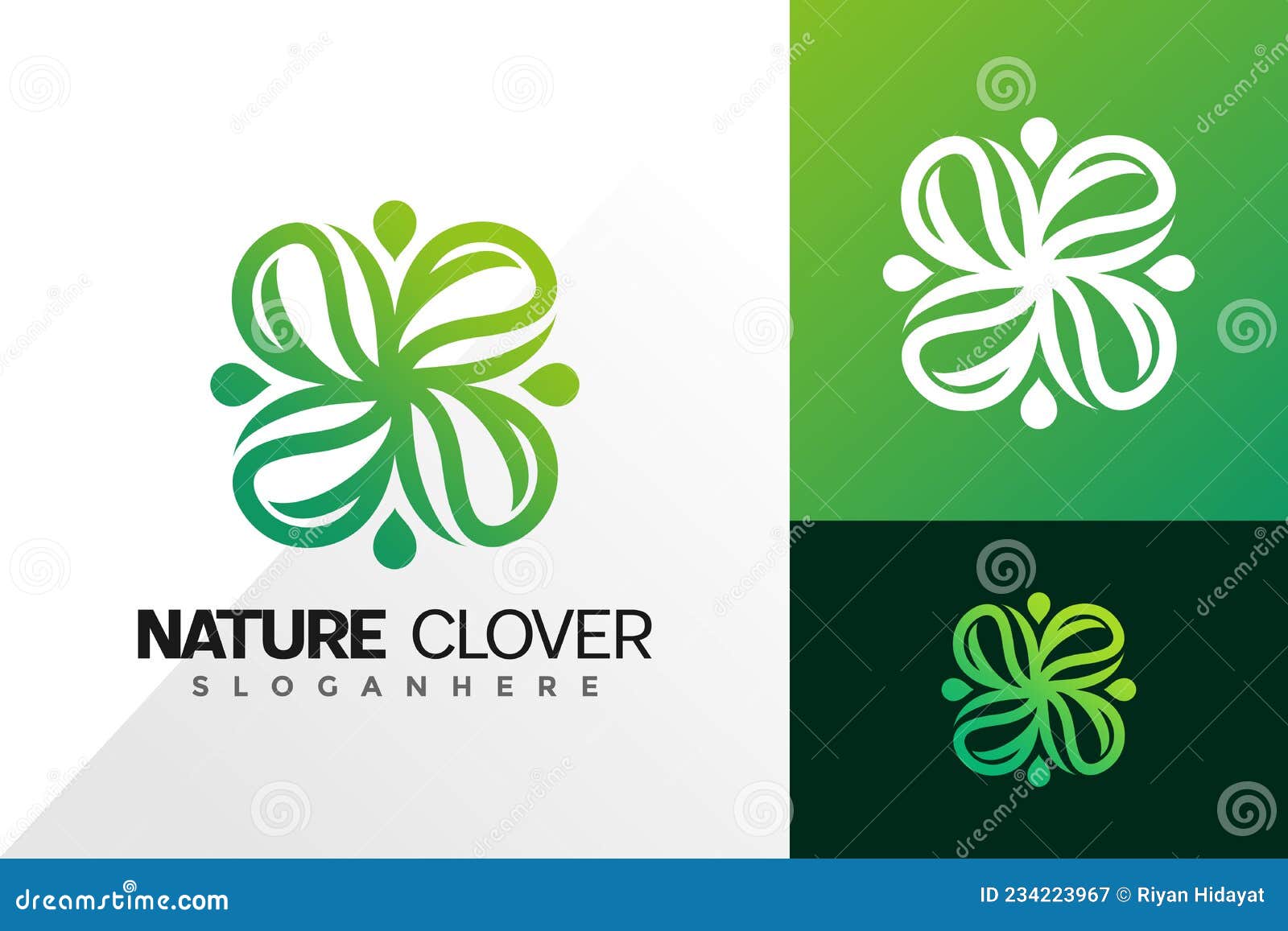 Nature Clover Logo Vector Design. Abstract Emblem Designs Concept Logos ...