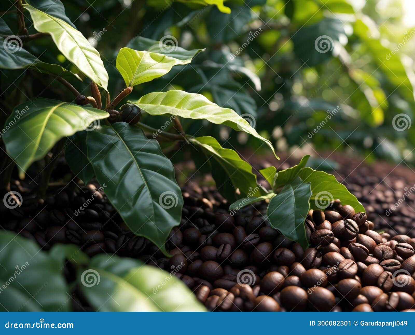 Nature Coffee Beans Close Up for Background. Coffee Plantation Stock ...