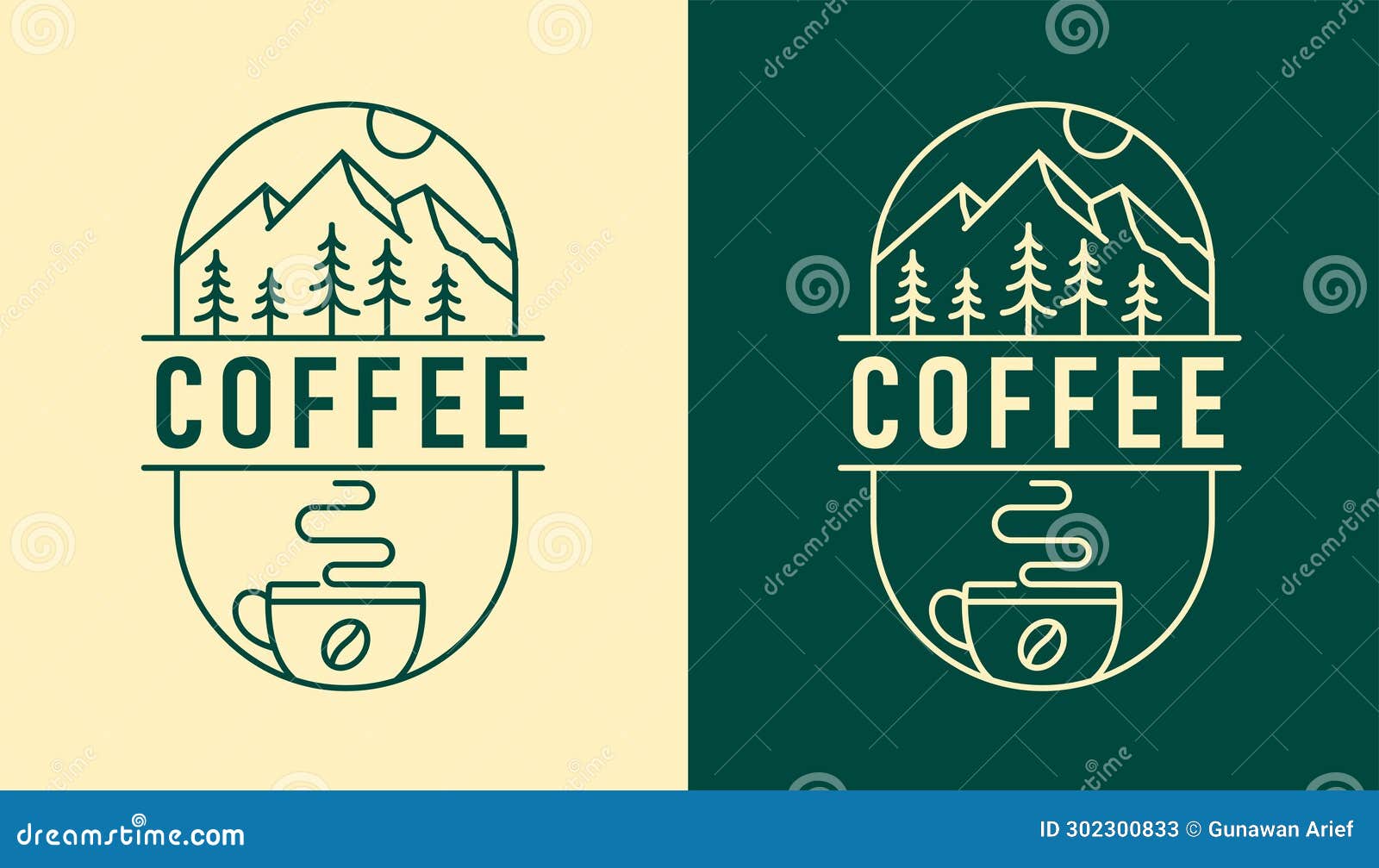 Nature Coffee Line Art Design Template Stock Vector - Illustration of ...